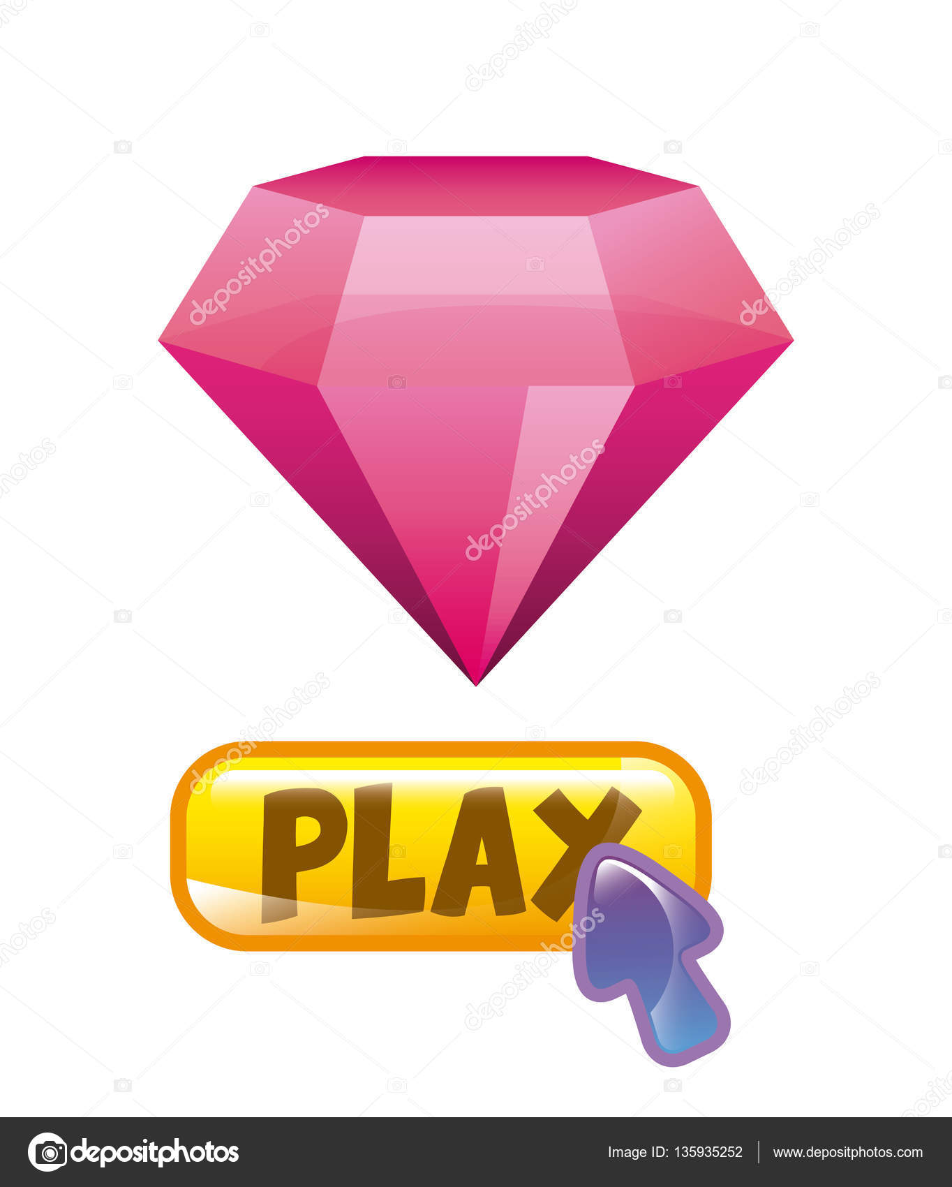 Pink diamond icon Stock Vector Image by ©yupiramos #135935252
