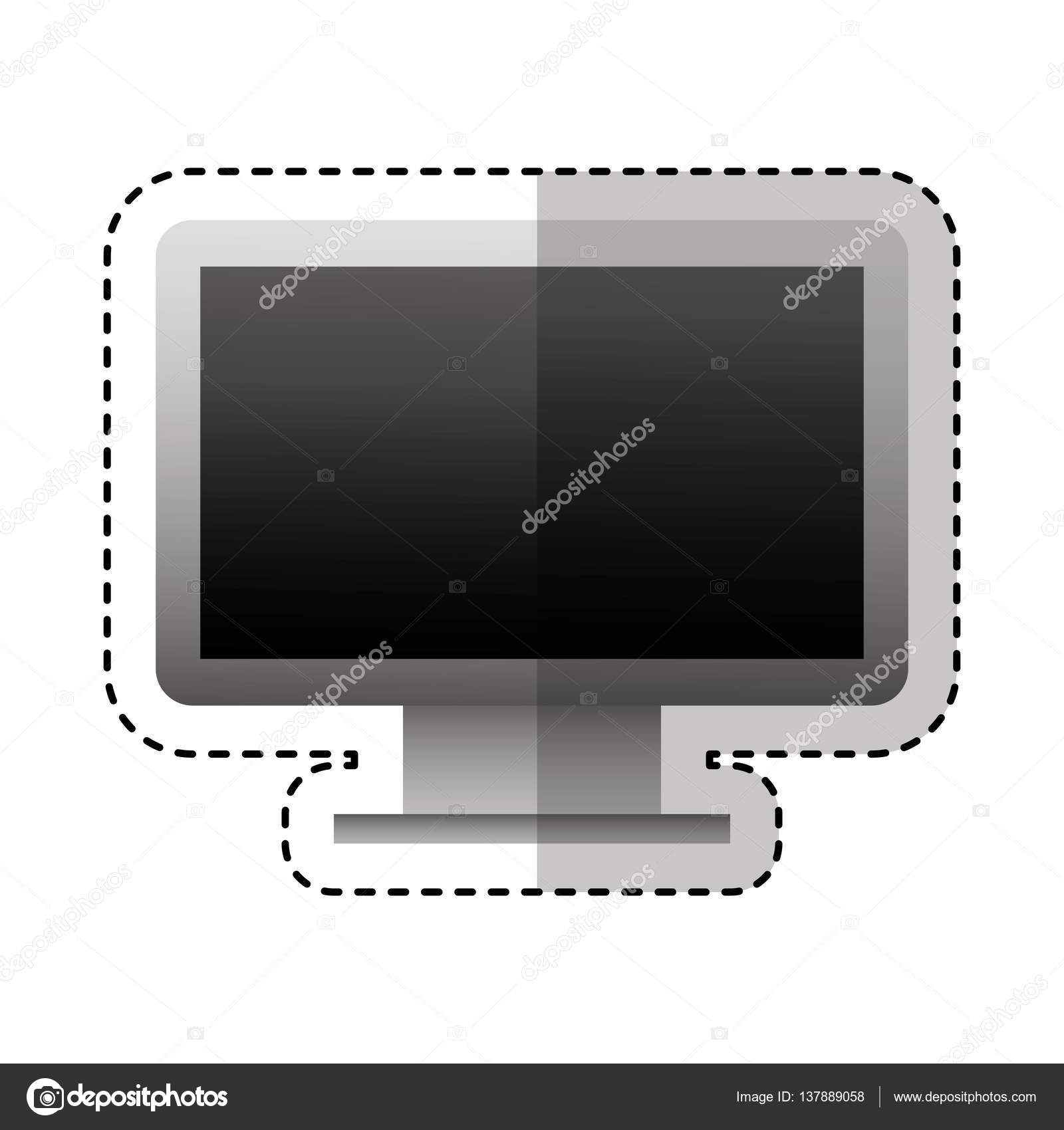 Computer desktop isolated icon Stock Vector by ©yupiramos 137889058
