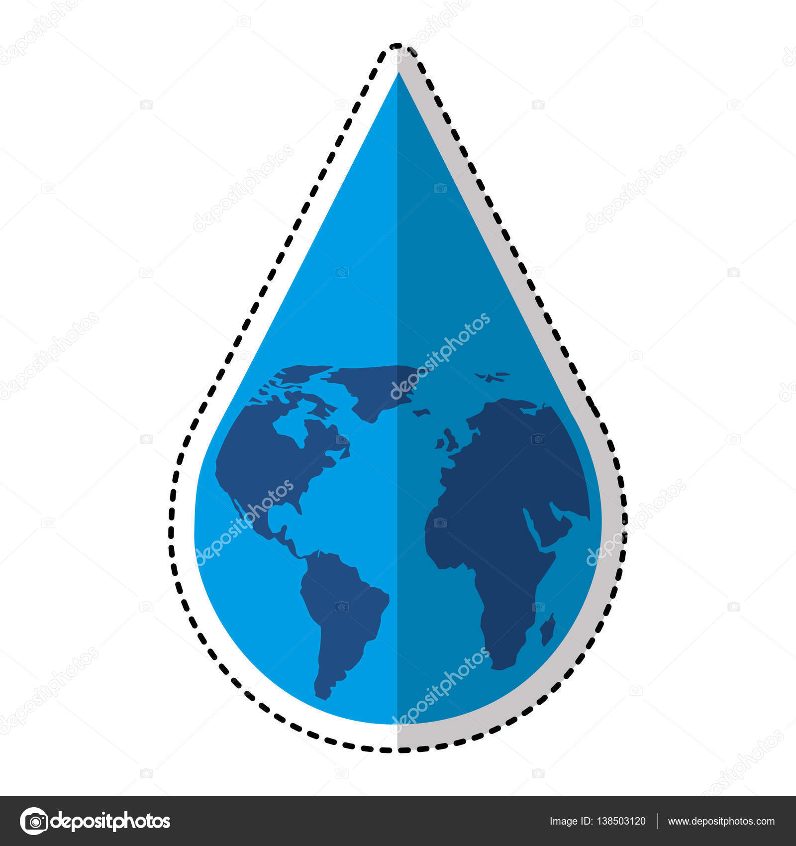 Water drop with earth planet Stock Vector by ©yupiramos 138503120