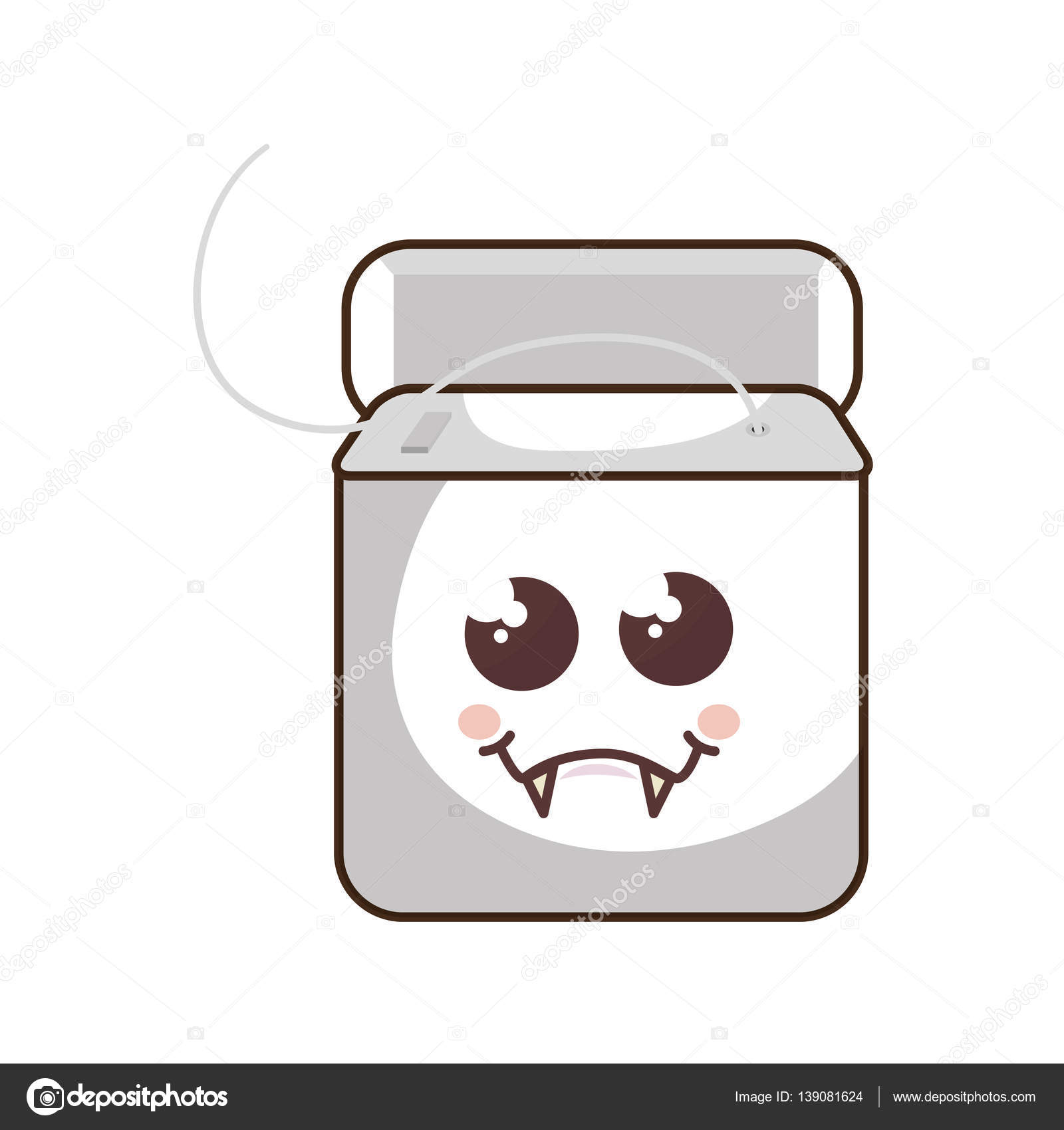 Dental floss character icon Stock Vector by ©yupiramos 139081624