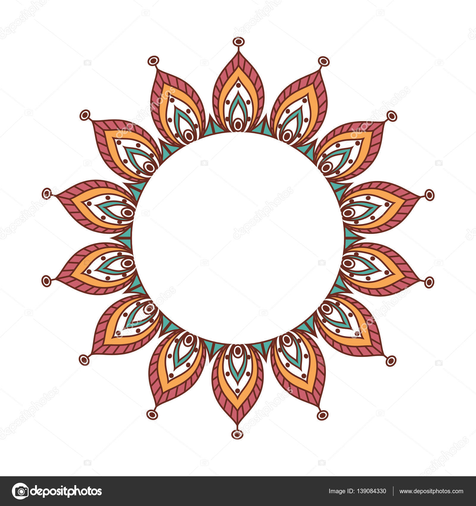 Mandala art decorative icon — Stock Vector © yupiramos #139084330