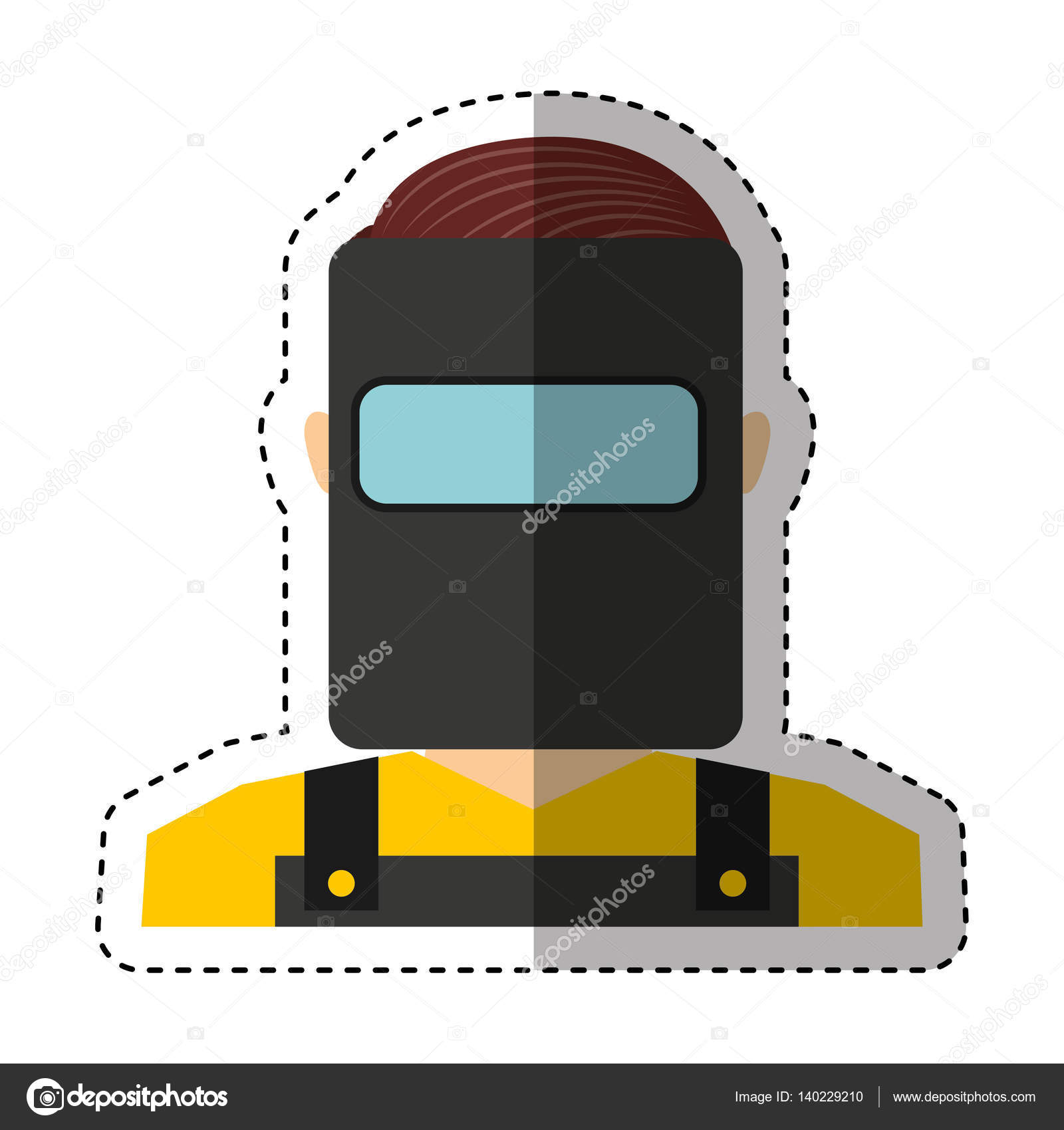 Worker avatar with safety suit Stock Vector by ©yupiramos 140229210