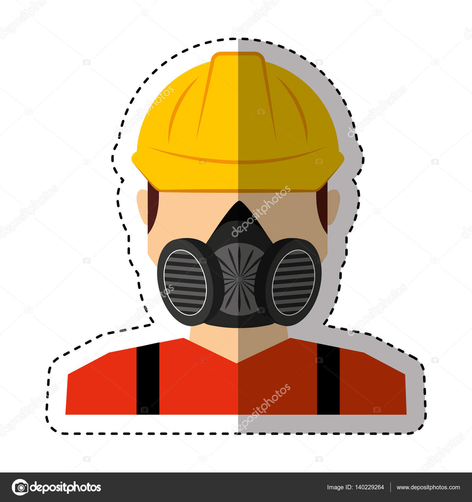 Worker avatar with safety suit Stock Vector Image by ©yupiramos #140229264