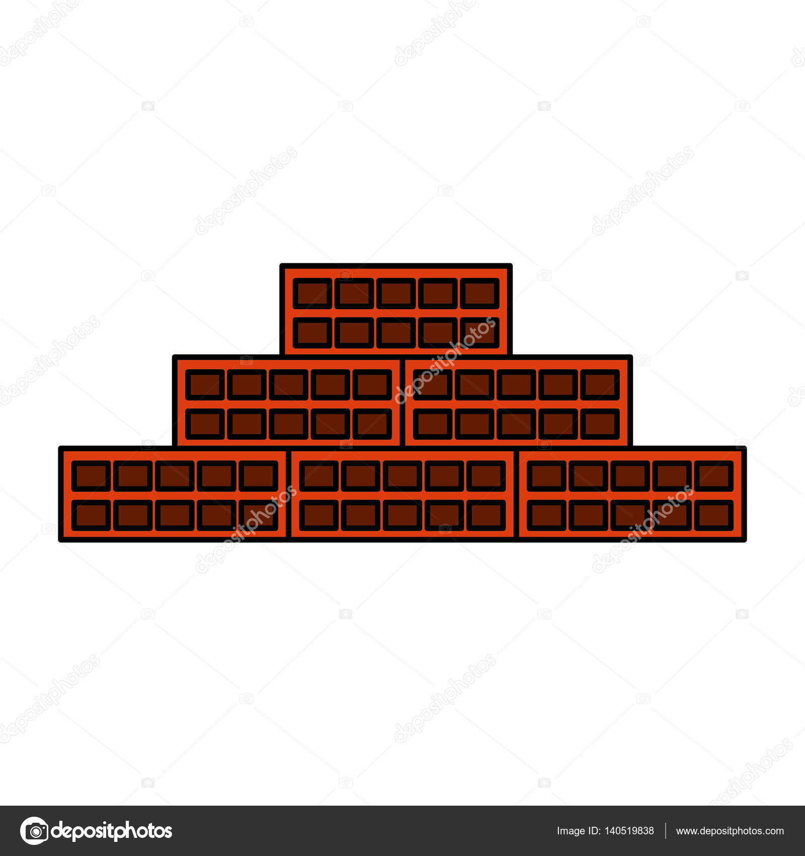 Bricks wall construction icon Stock Vector Image by ©yupiramos #140519838