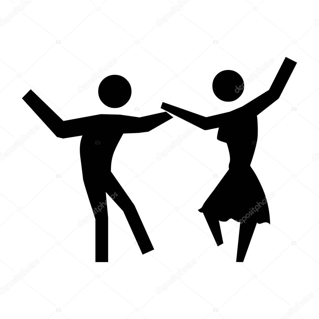 Black silhouette pictogram people dancing — Stock Vector © yupiramos ...