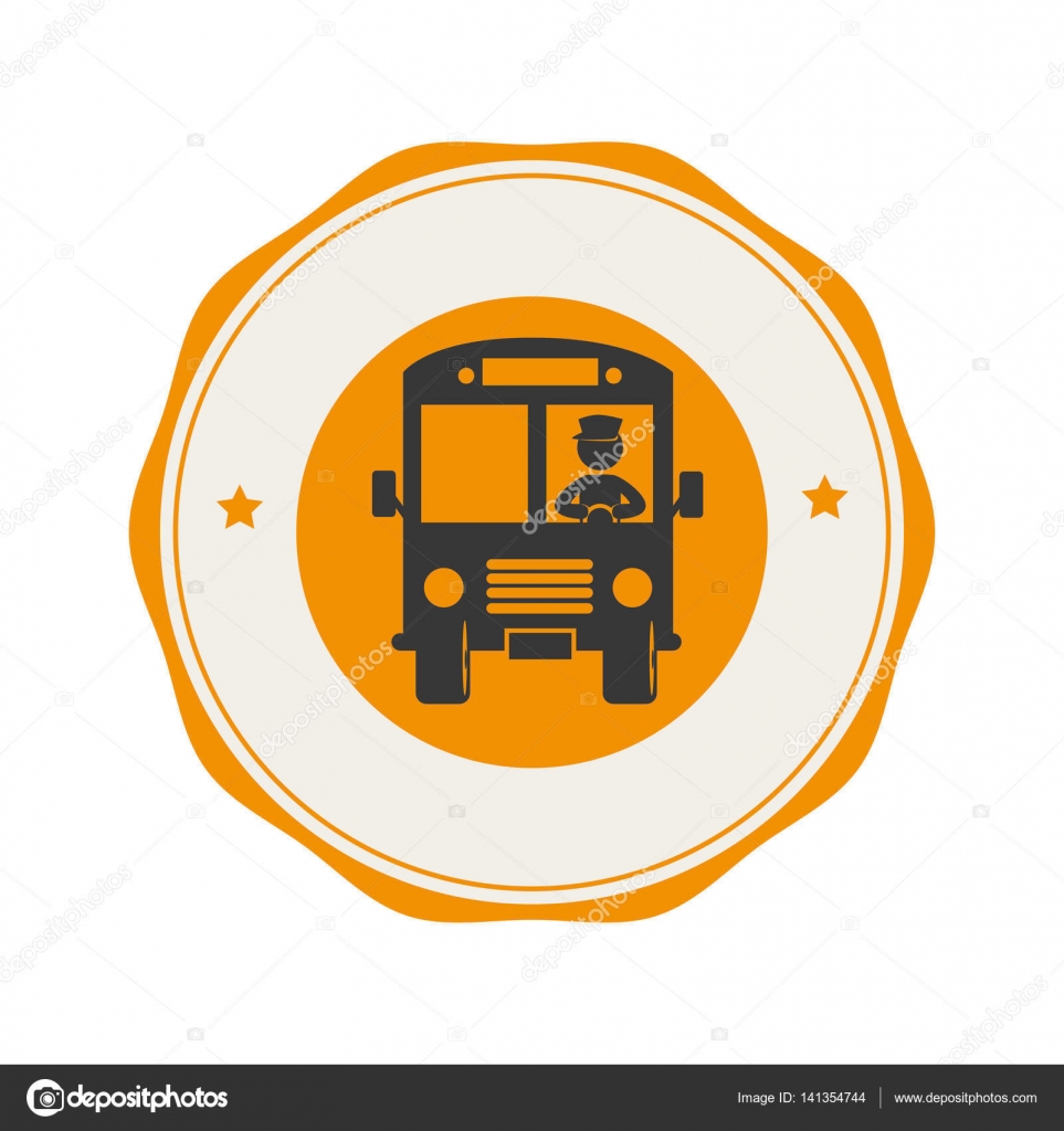 Bus school emblem icon Stock Vector Image by ©yupiramos #141354744
