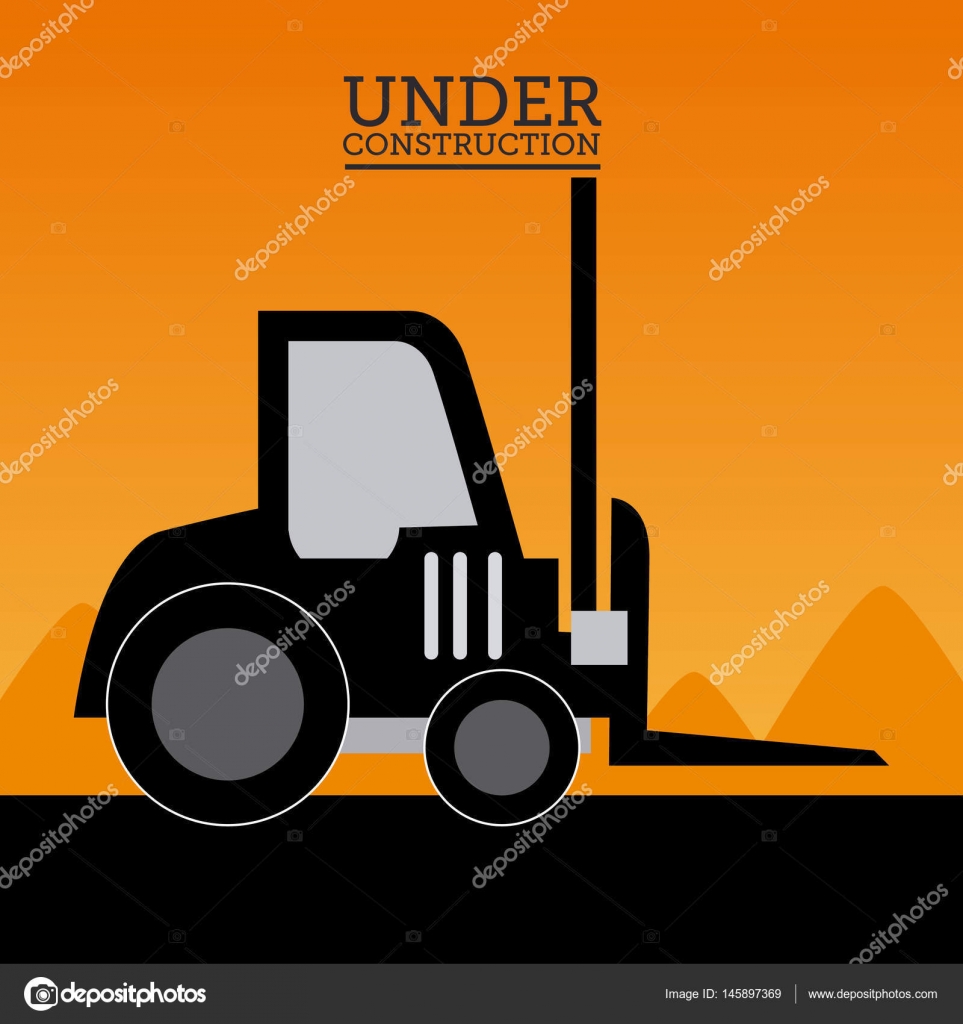 Construction design over orange background vector illustration Stock ...