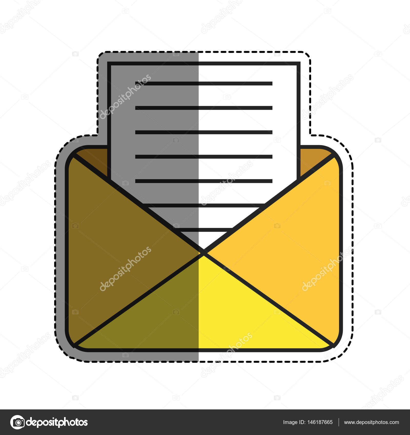 Envelope with a letter icon Stock Vector by ©yupiramos 146187665