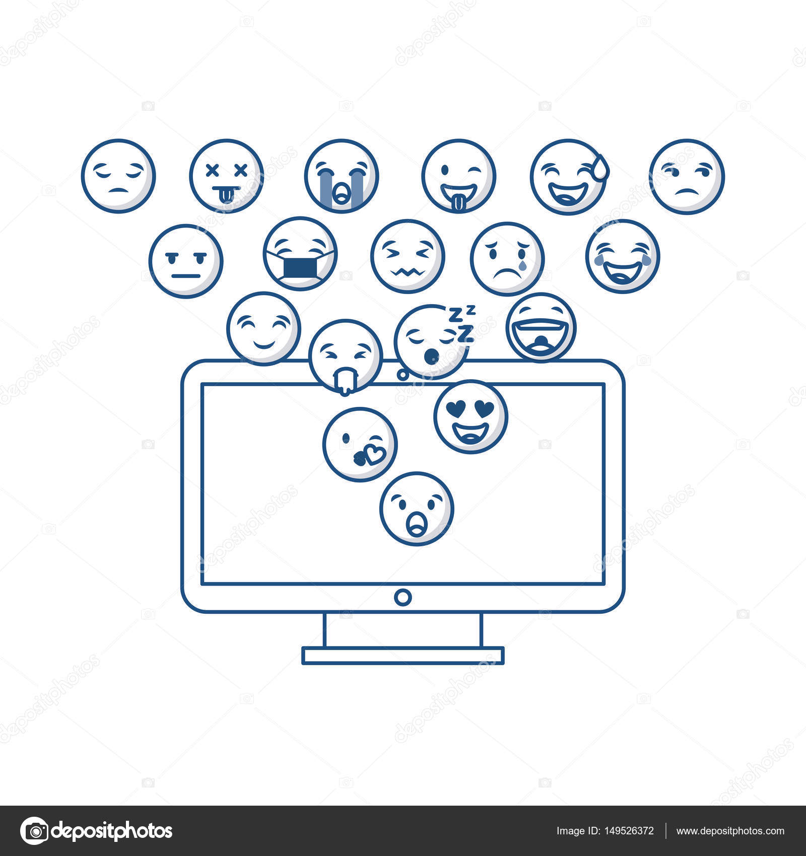 Cartoon face design Stock Vector by ©yupiramos 149526372