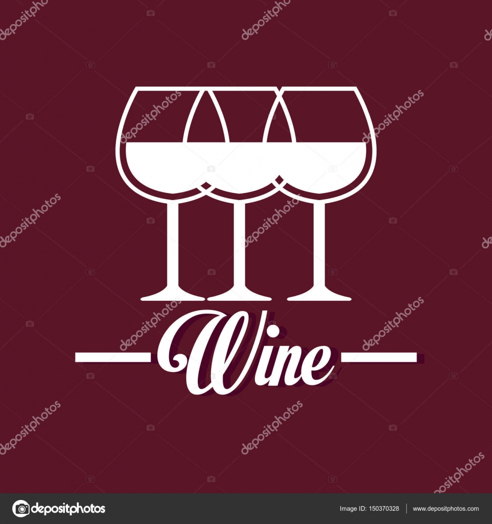 Wine Glass Label Design Isolated Stock Vector By ©yupiramos 150370328