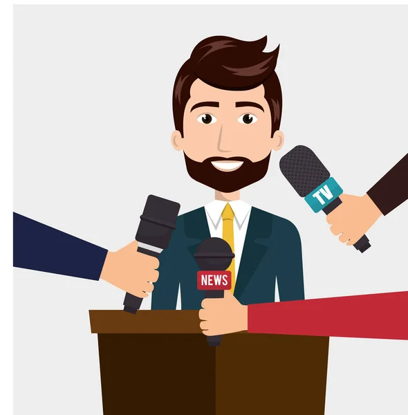 Breaking news reporter character Stock Vector Image by ©yupiramos ...