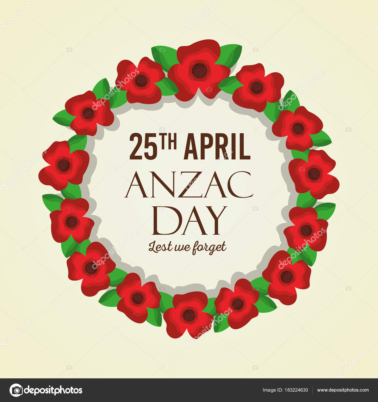 Anzac day lest we forget flower wreath natural decoration honor ...
