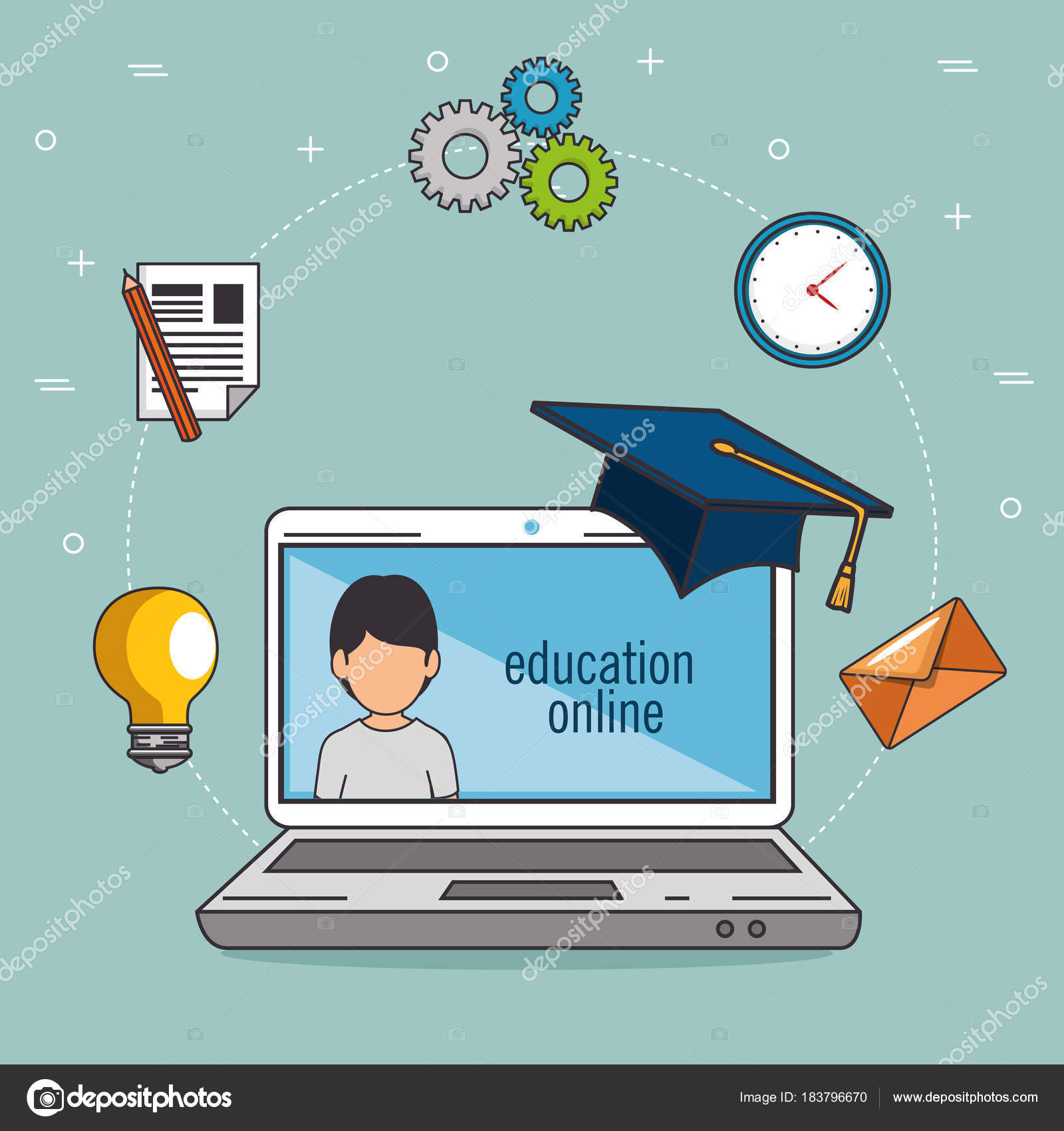 Education school university e-learning concept Stock Vector by ©yupiramos 183796670