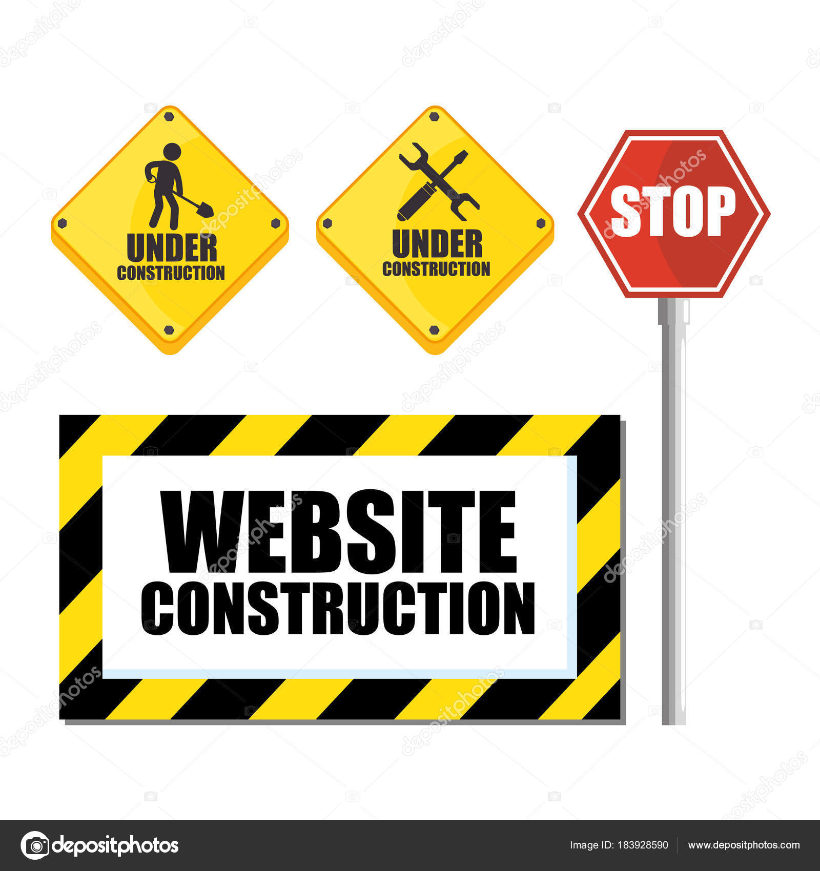 Website under construction background Stock Vector Image by ©yupiramos ...