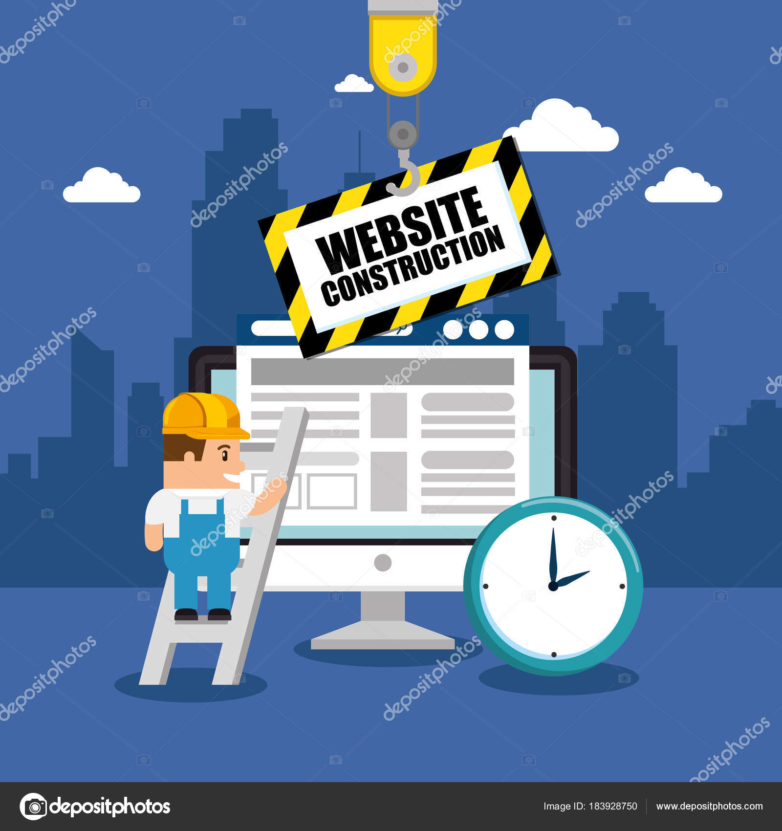 Website under construction background Stock Illustration by ©yupiramos #183928750
