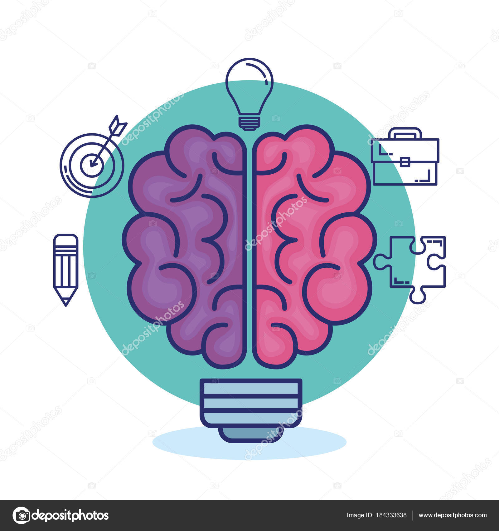 Creative brain set icons Stock Vector Image by ©yupiramos #184333638