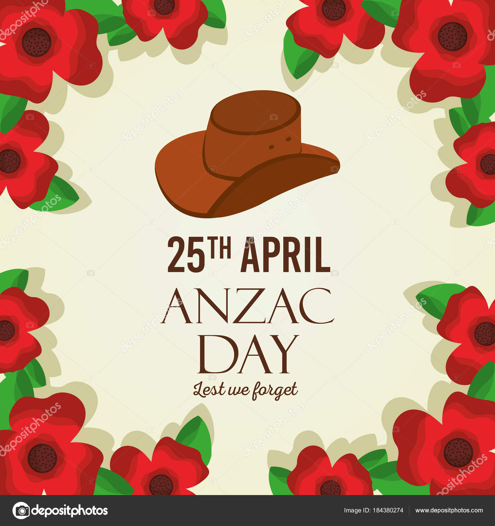 Anzac day lest we forget card remembrance memorial national Stock ...