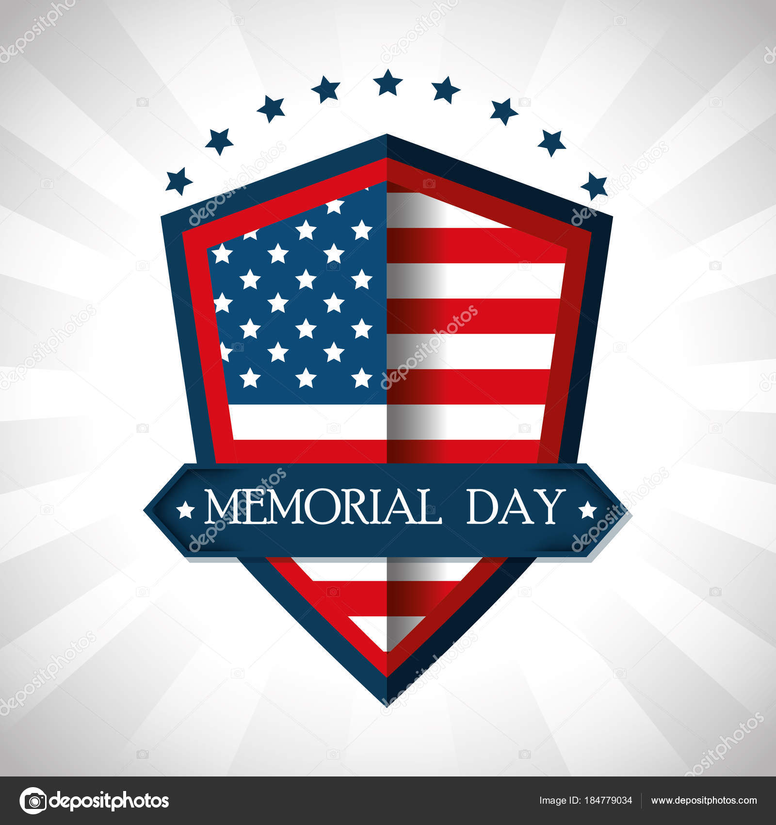 Escudo de día memorial feliz Vector de stock por ©yupiramos 184779034