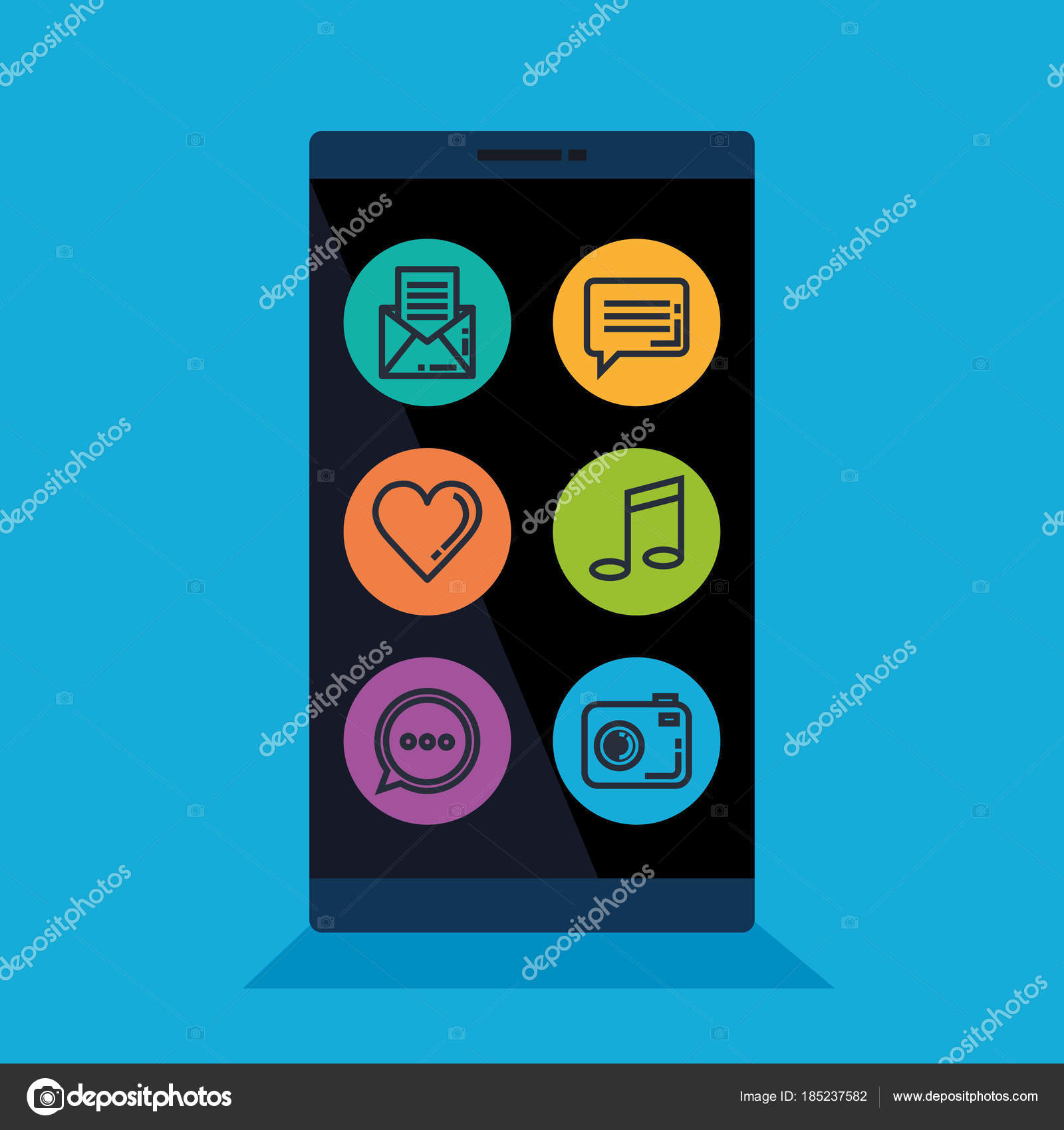 Smartphone with applications menu Stock Vector Image by ©yupiramos ...