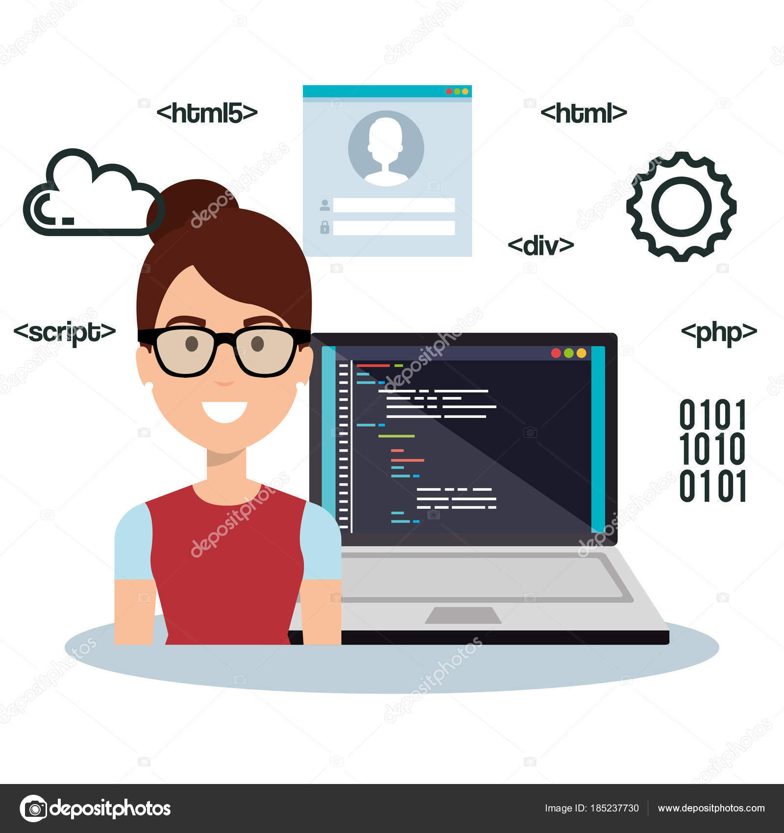 Avatar Programador De Lenguaje De Software Stock Vector By ©yupiramos