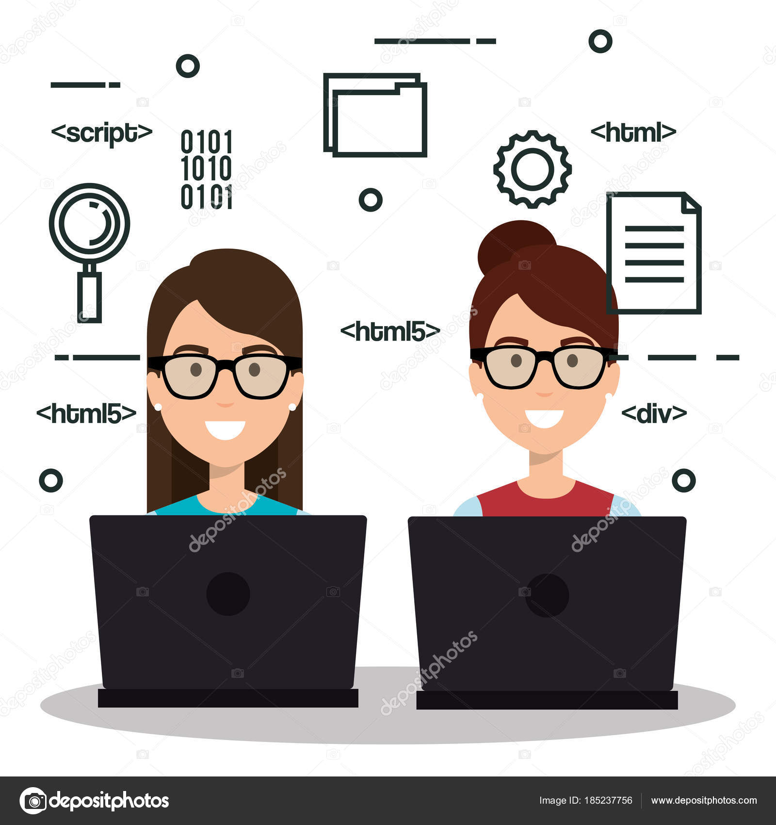 Avatar programador de lenguaje de software Vector de stock #185237756 ...