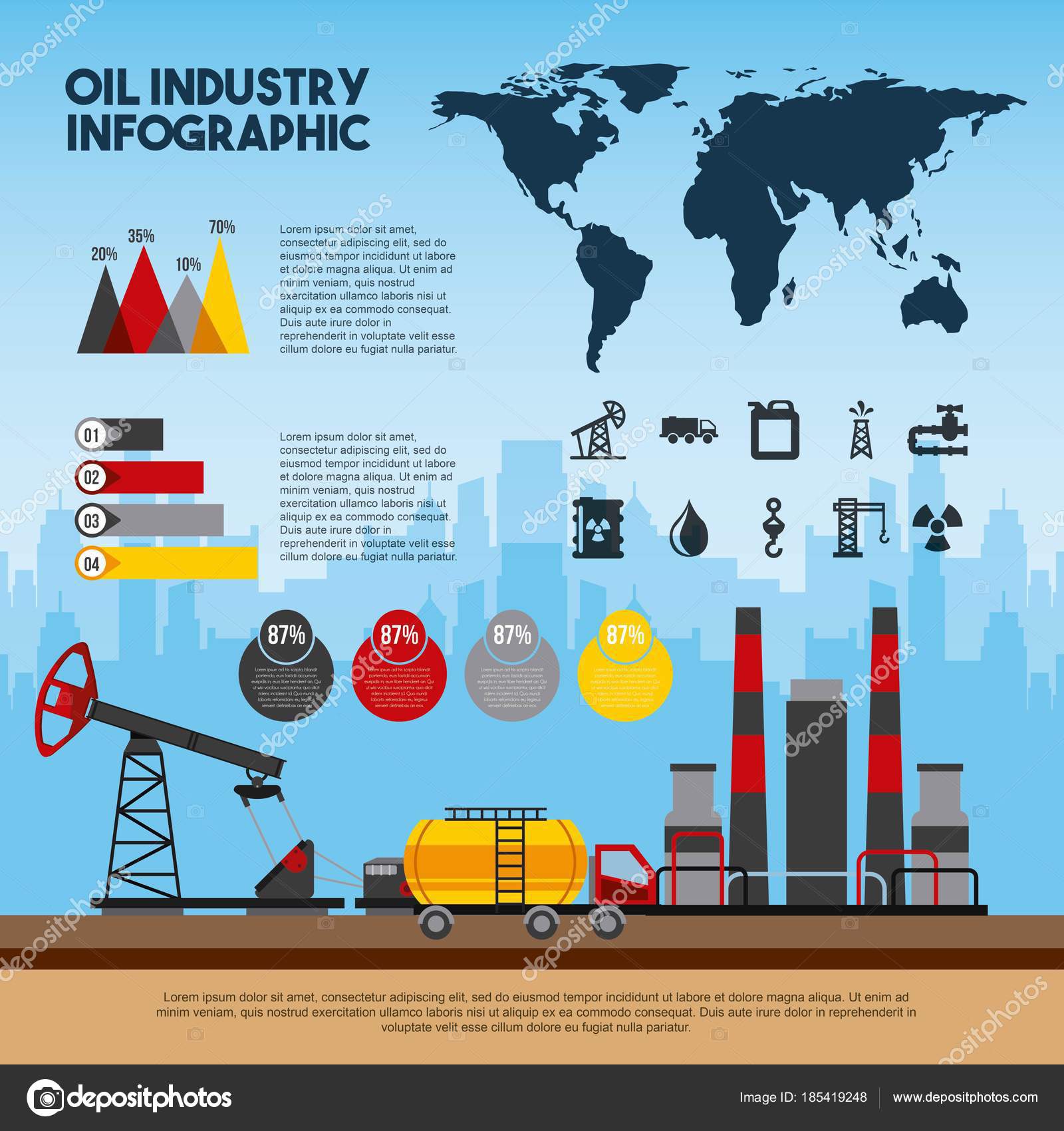 Oil industry infographic world process petroleum Stock Vector Image by ...