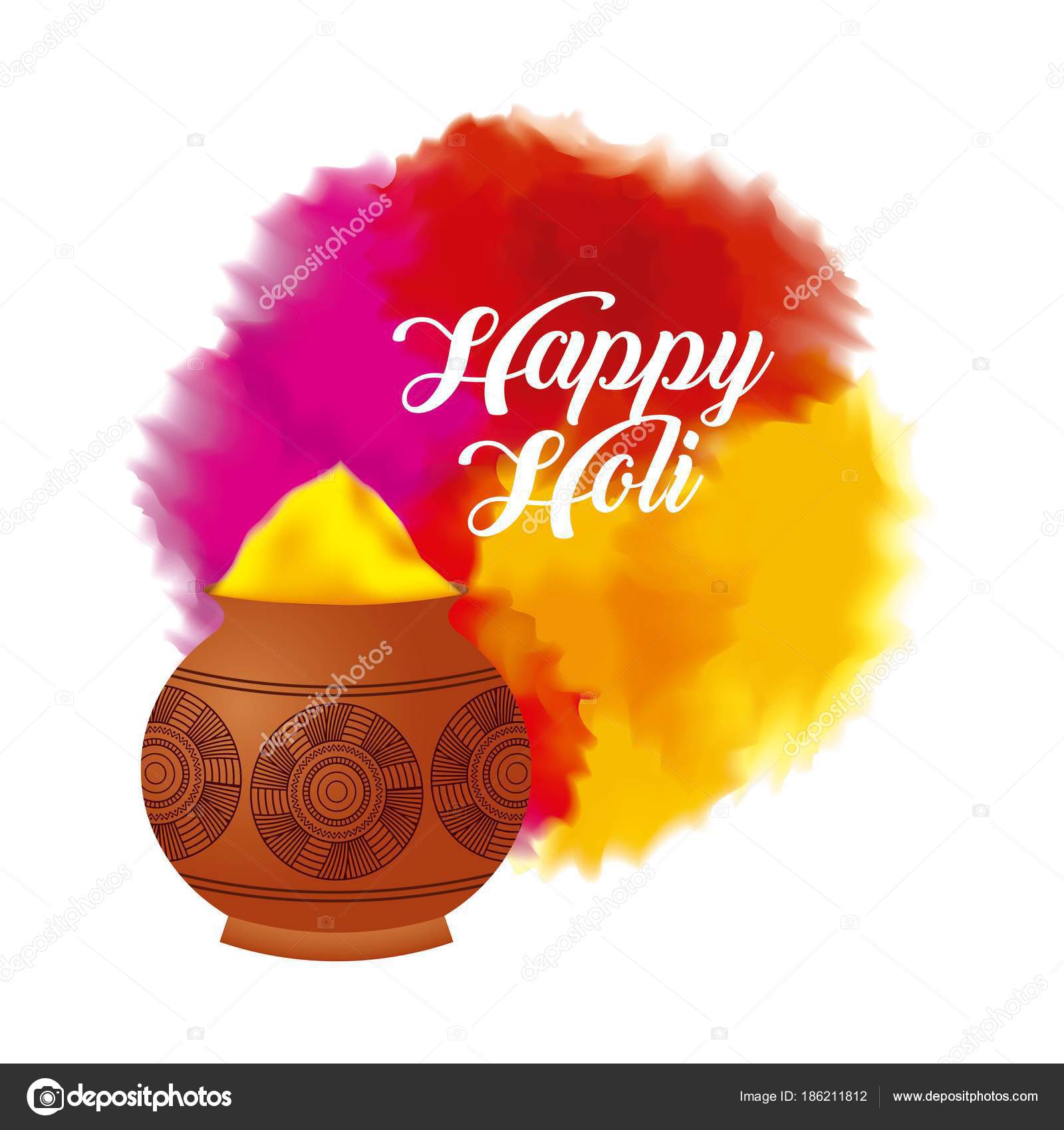 Happy holi color powder decorated poster Stock Vector by ©yupiramos ...