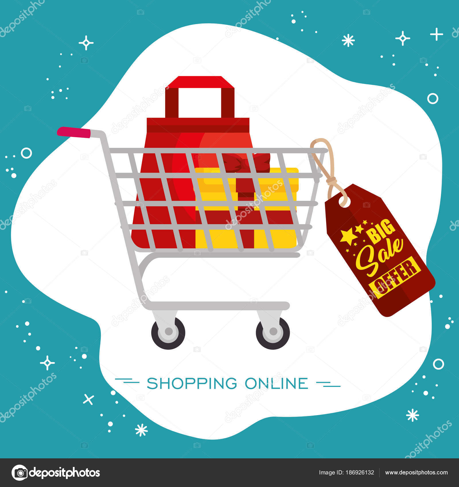 Diseño de compras colorido Vector de stock #186926132 de ©yupiramos