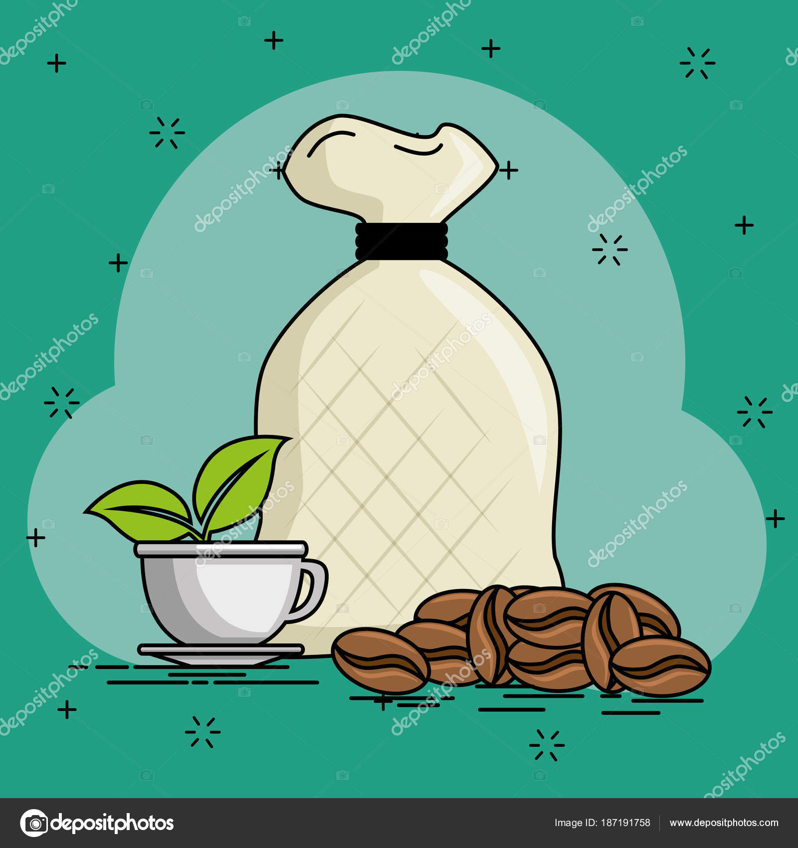 Coffe beans cartoon Stock Vector by ©yupiramos 187191758
