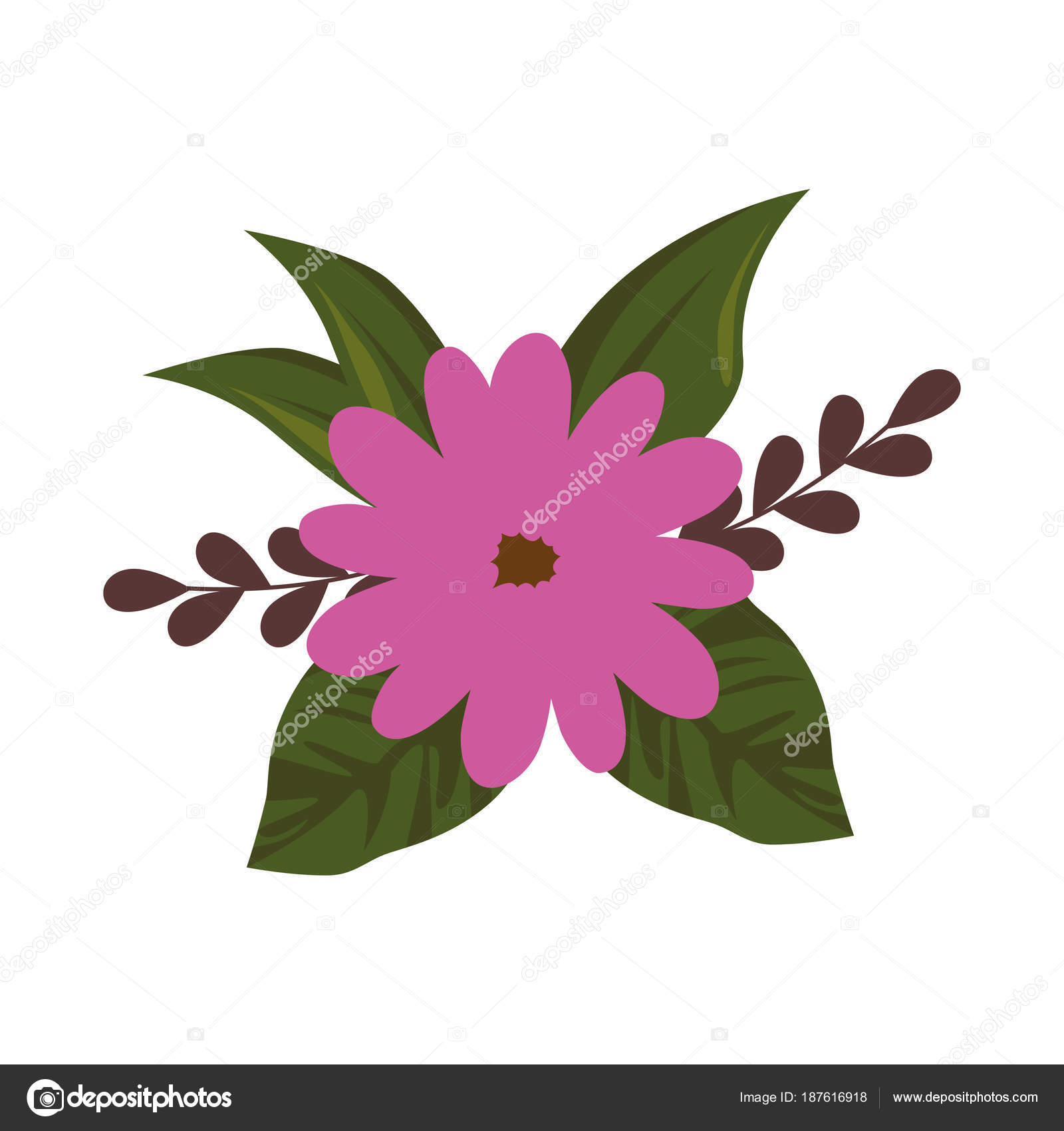 Cute flower plant icon Stock Vector by ©yupiramos 187616918