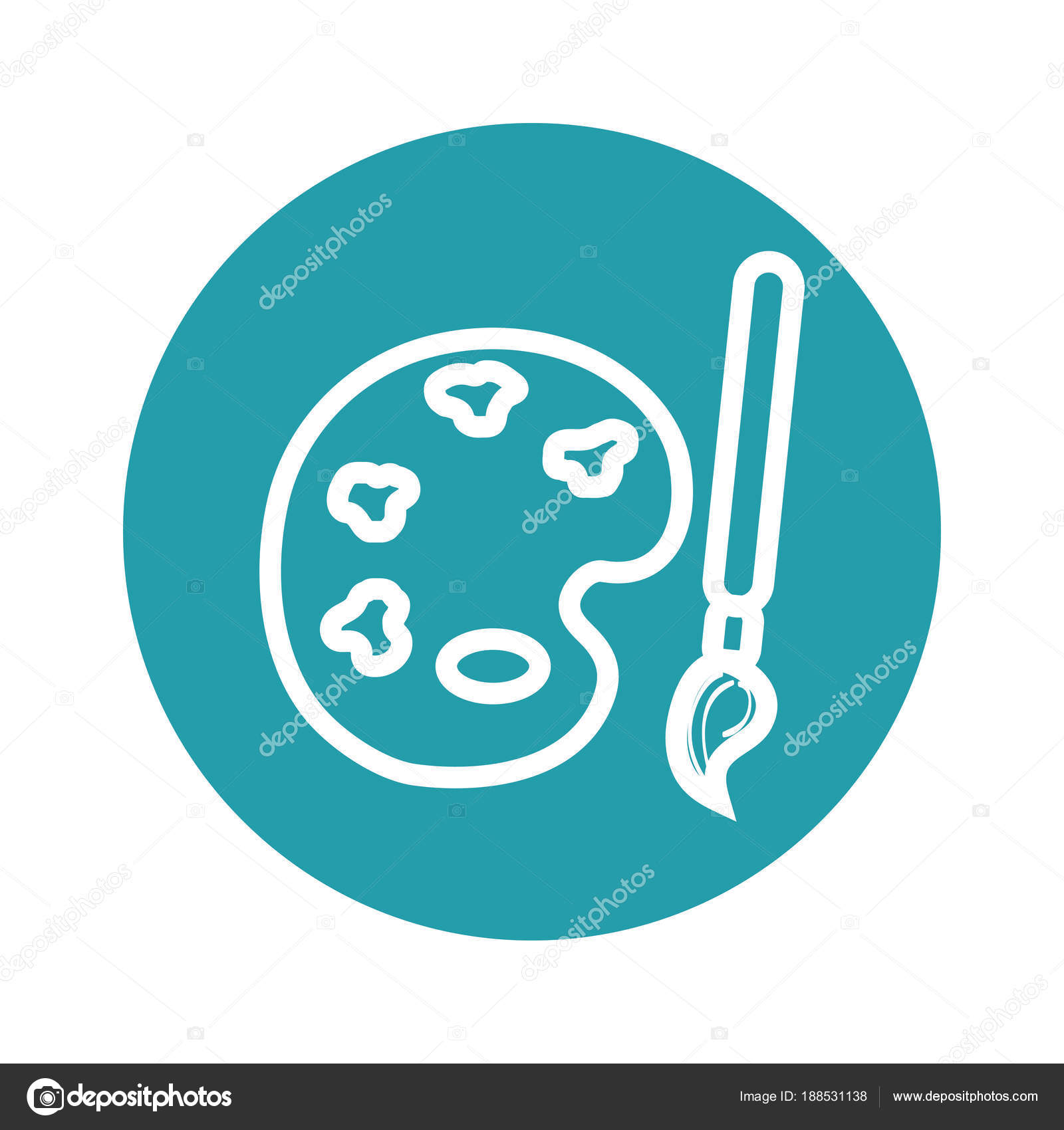 Paintbrush and palette icon Stock Vector by ©yupiramos 188531138