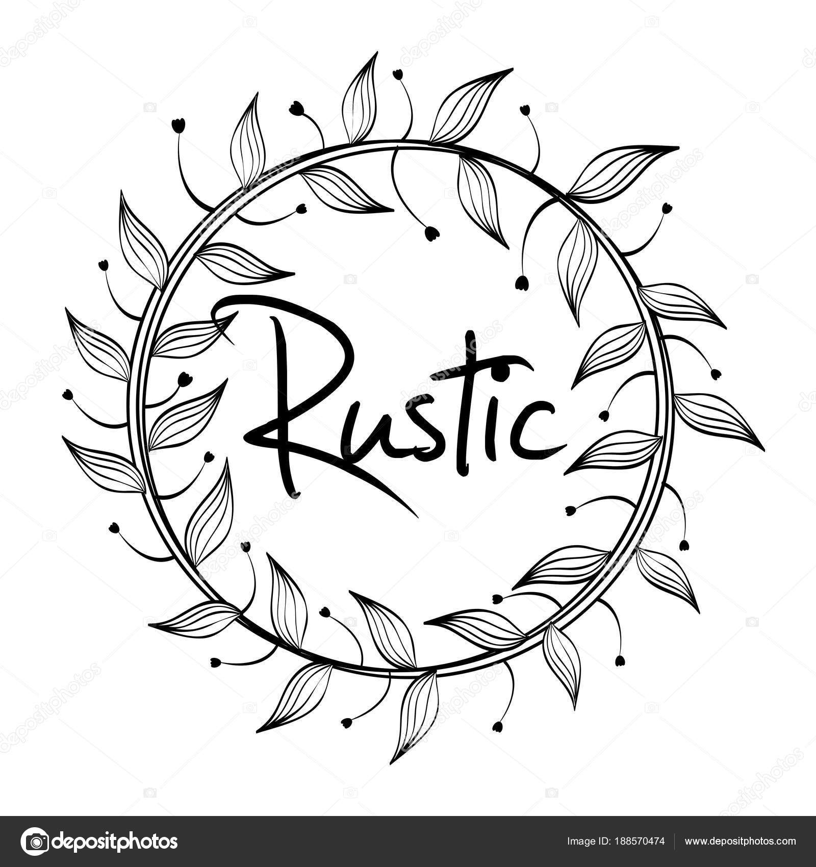 Rustic sign with leaves Stock Vector Image by ©yupiramos #188570474