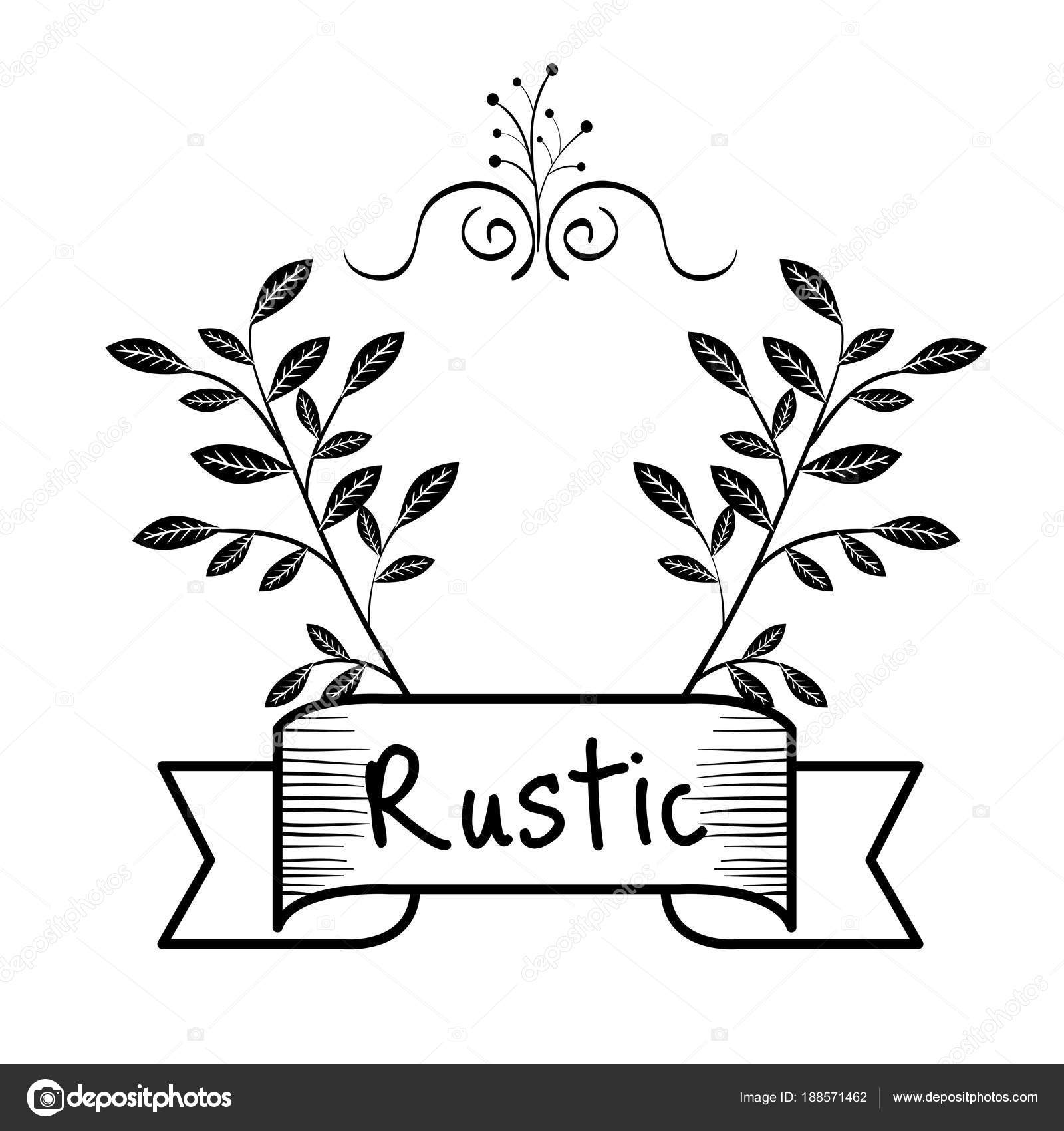 Rustic sign with leaves. ⬇ Vector Image by © yupiramos | Vector Stock ...