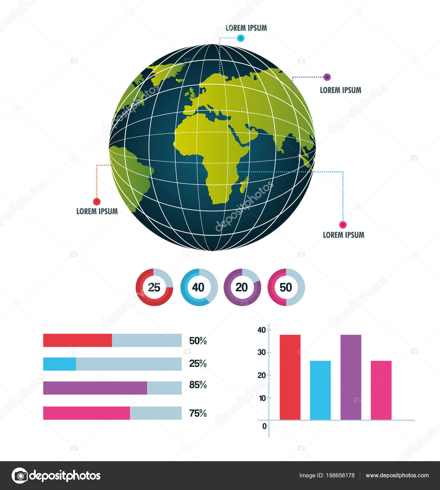 World infographic globe information business report work Stock Vector ...