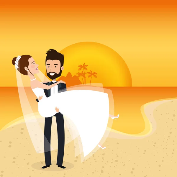 Beach wedding cartoon Stock Photos, Royalty Free Beach wedding cartoon ...