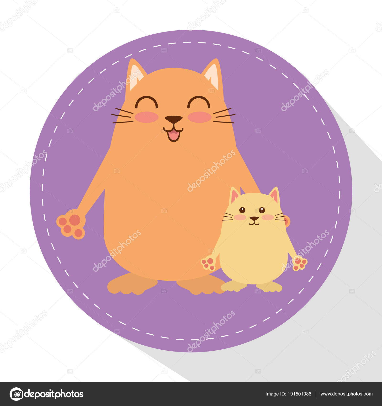 Cute cats father and son characters Stock Vector by ©yupiramos 191501086