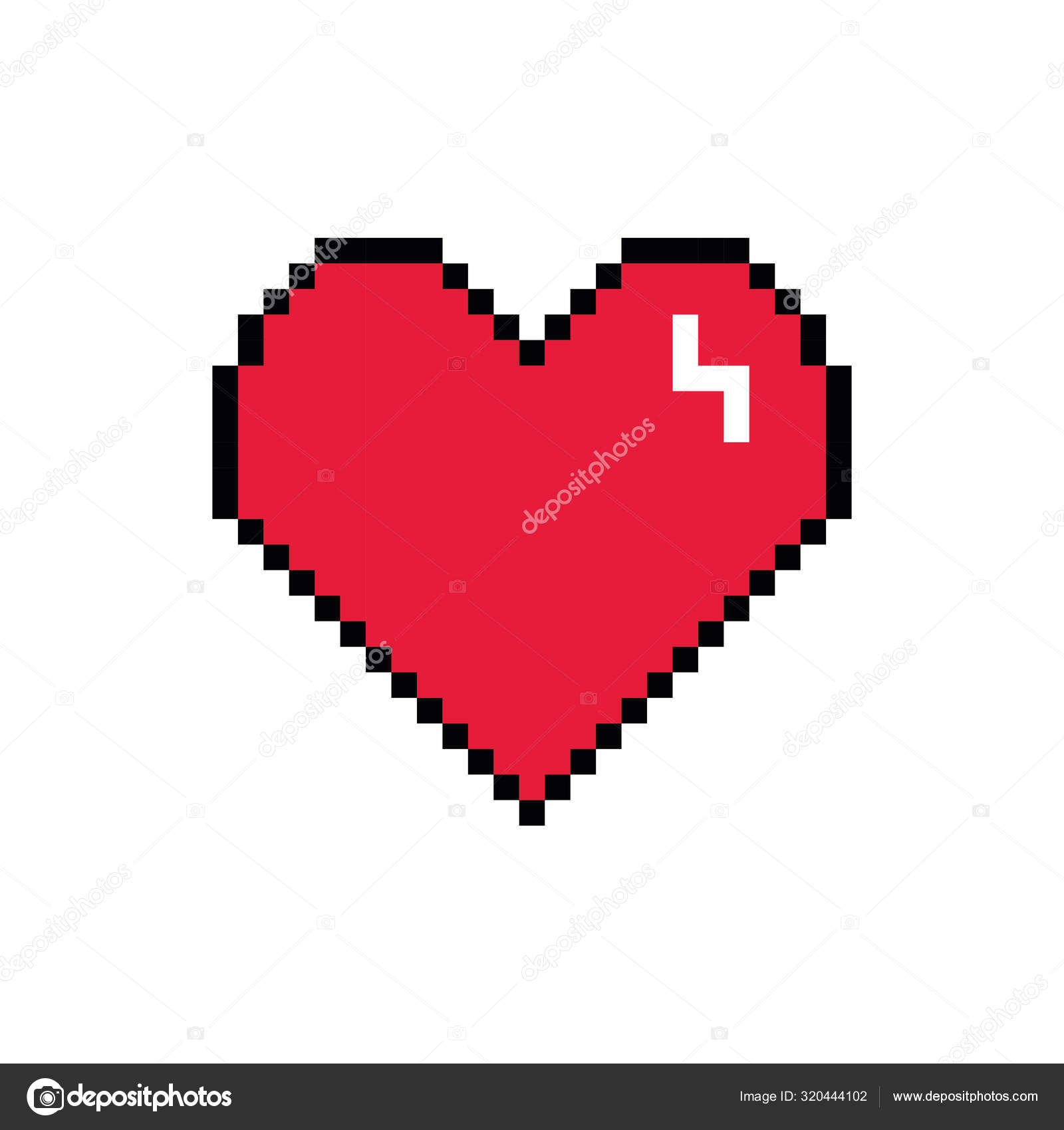 Corazón icono de estilo pixelado de 8 bits Vector de stock por ...