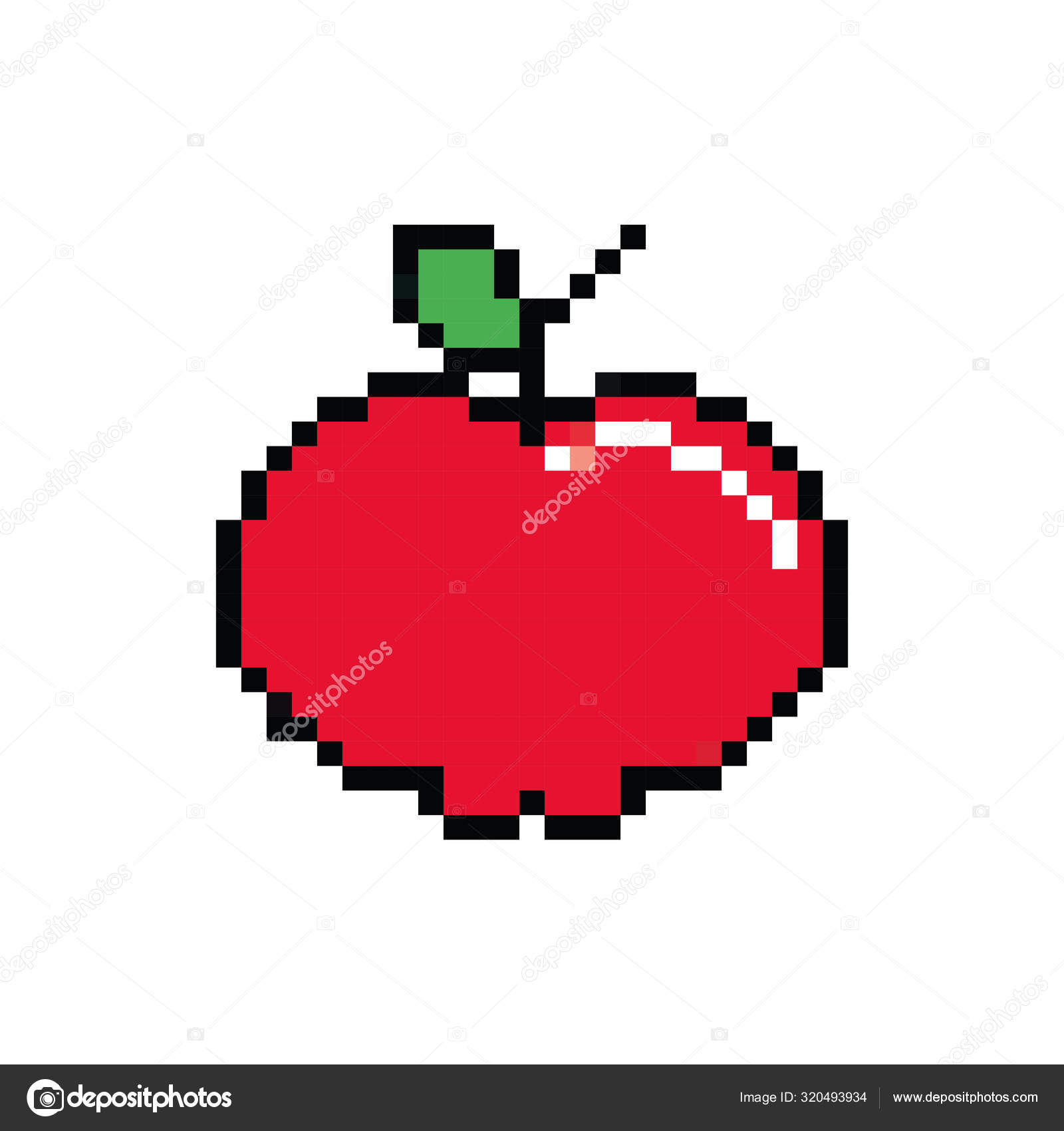 Apple fruit 8 bits pixelated style icon Stock Vector Image by ...