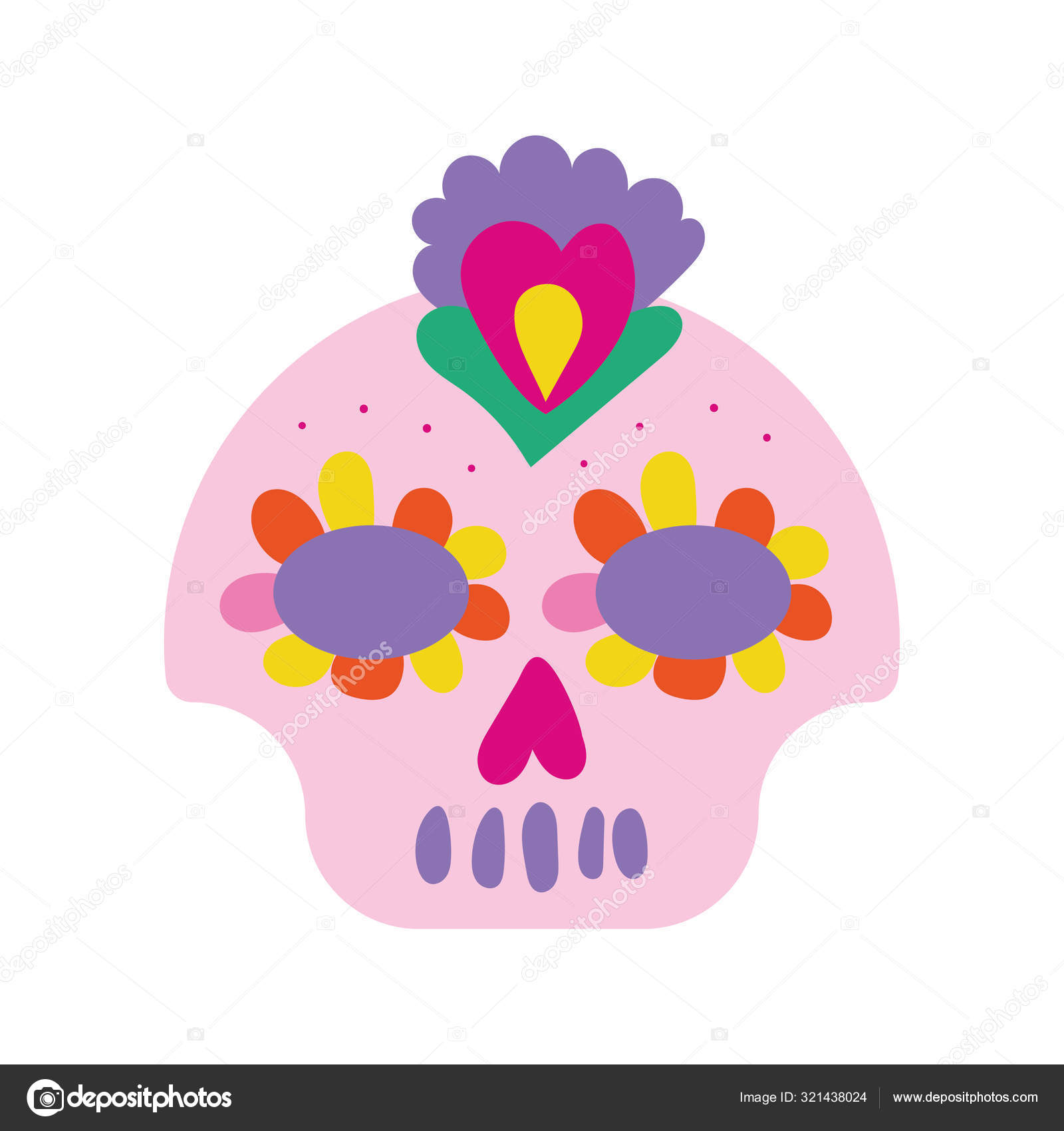 Skull head mask painted icon Stock Vector by ©yupiramos 321438024