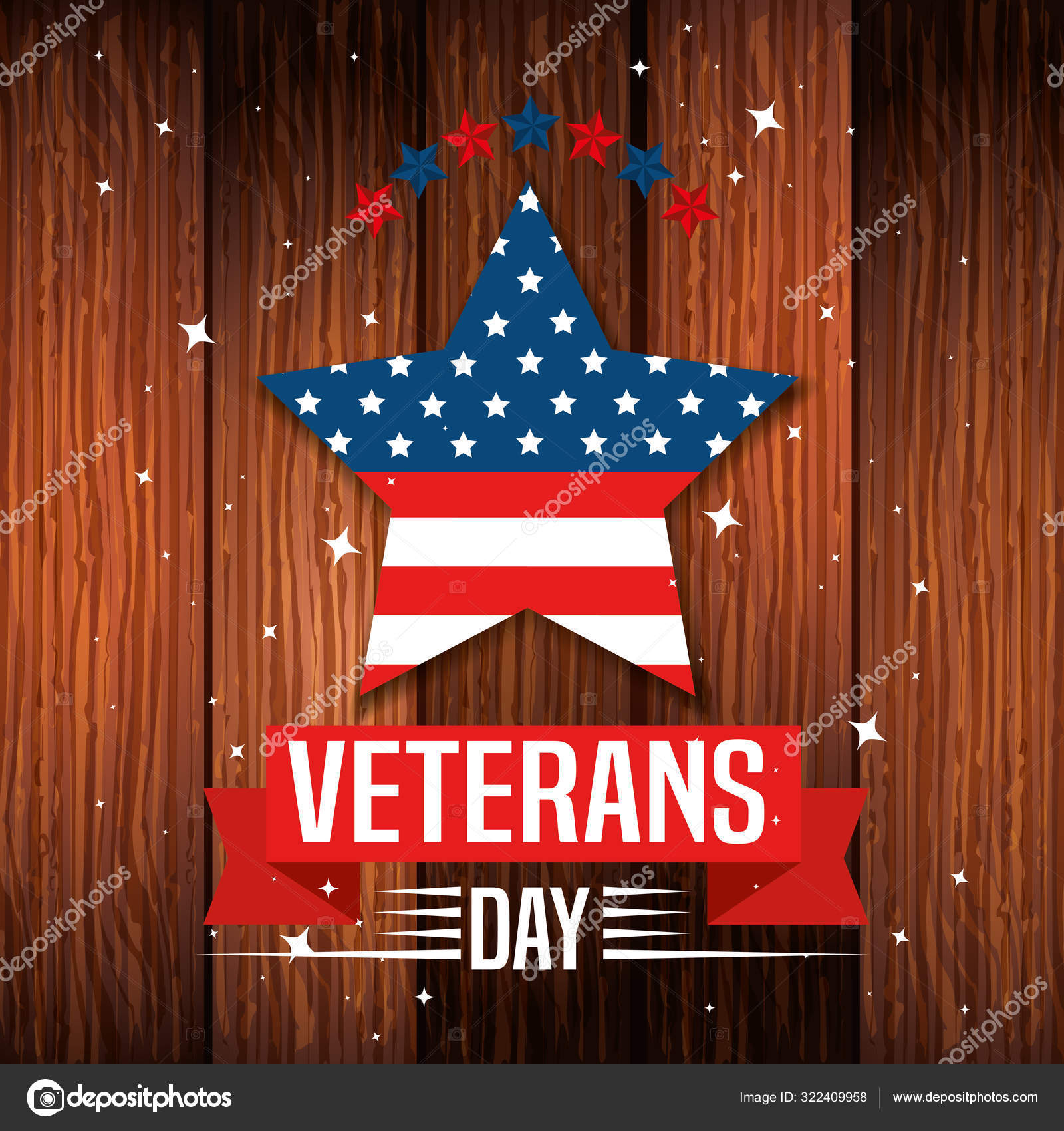 Veterans day celebration with flag in shape star Stock Vector Image by ...