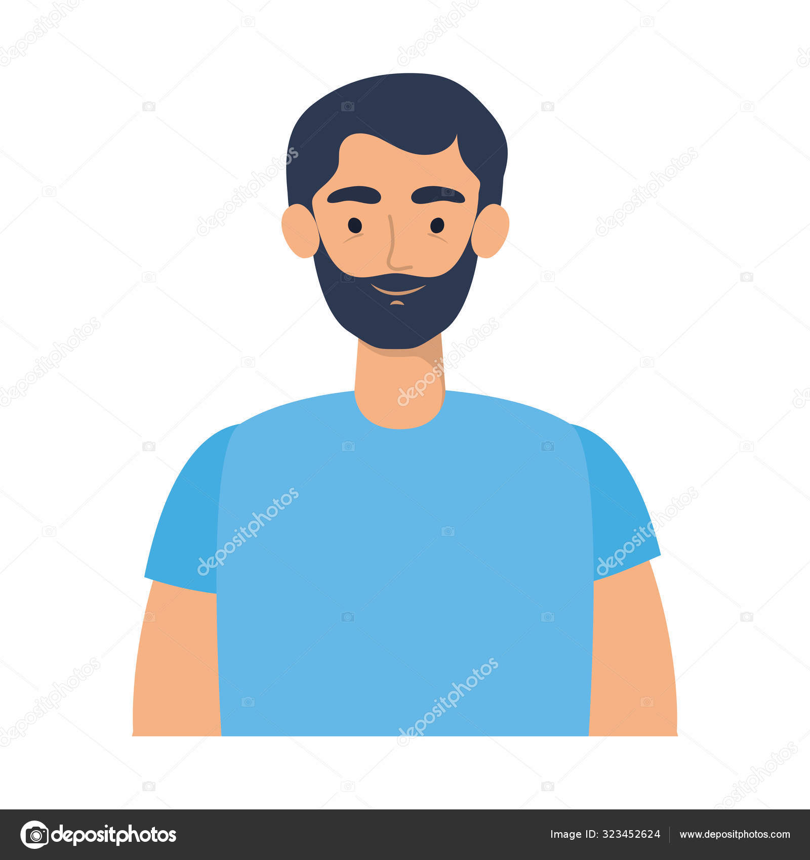 Joven con carácter avatar barba Vector de stock por ©yupiramos 323452624