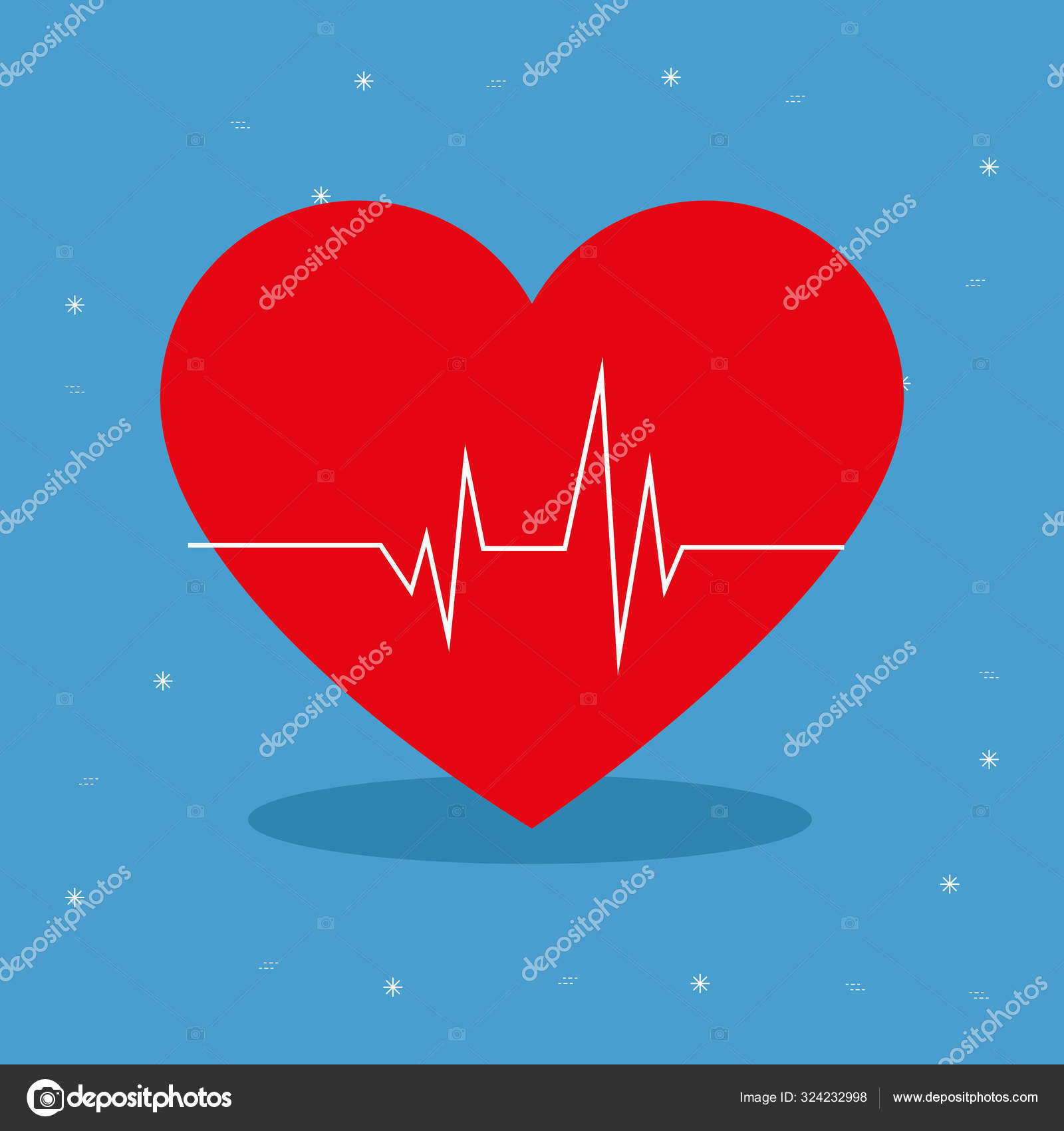 Heart rate and pulse vector design Stock Vector by ©yupiramos #324232998