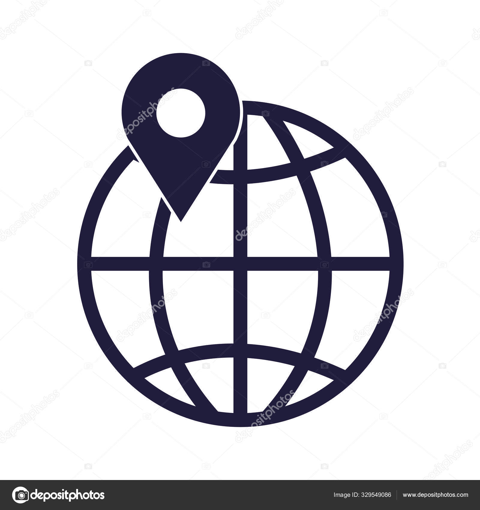 Sphere planet with pin location isolated icon Stock Vector Image by ...