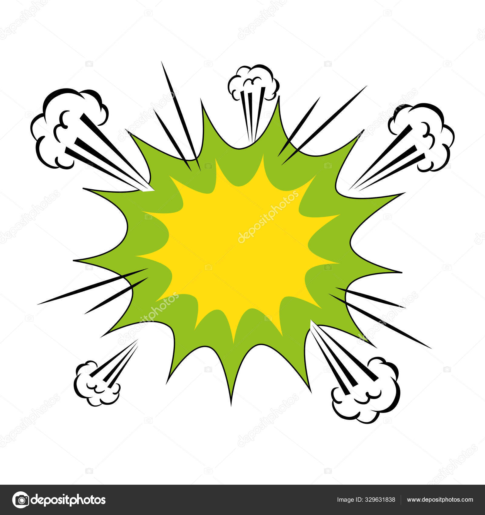 Explosion green color pop art style icon Stock Vector Image by ...
