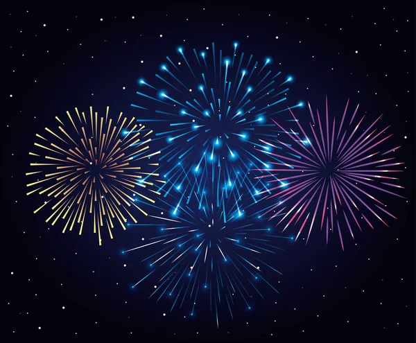 Shiny Fireworks Starry Sky Background Stock Vector Image by ©Huhli13 ...