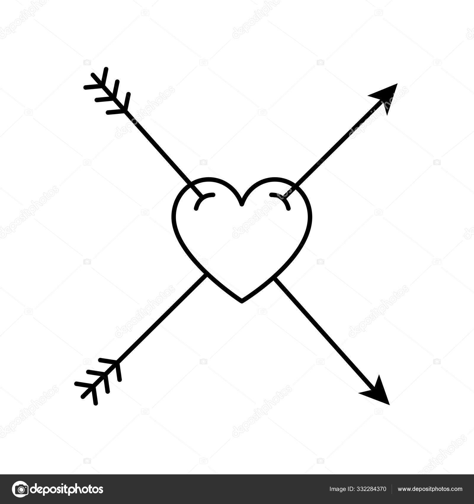 Corazón con flechas sobre fondo blanco Vector de stock #332284370 de ...