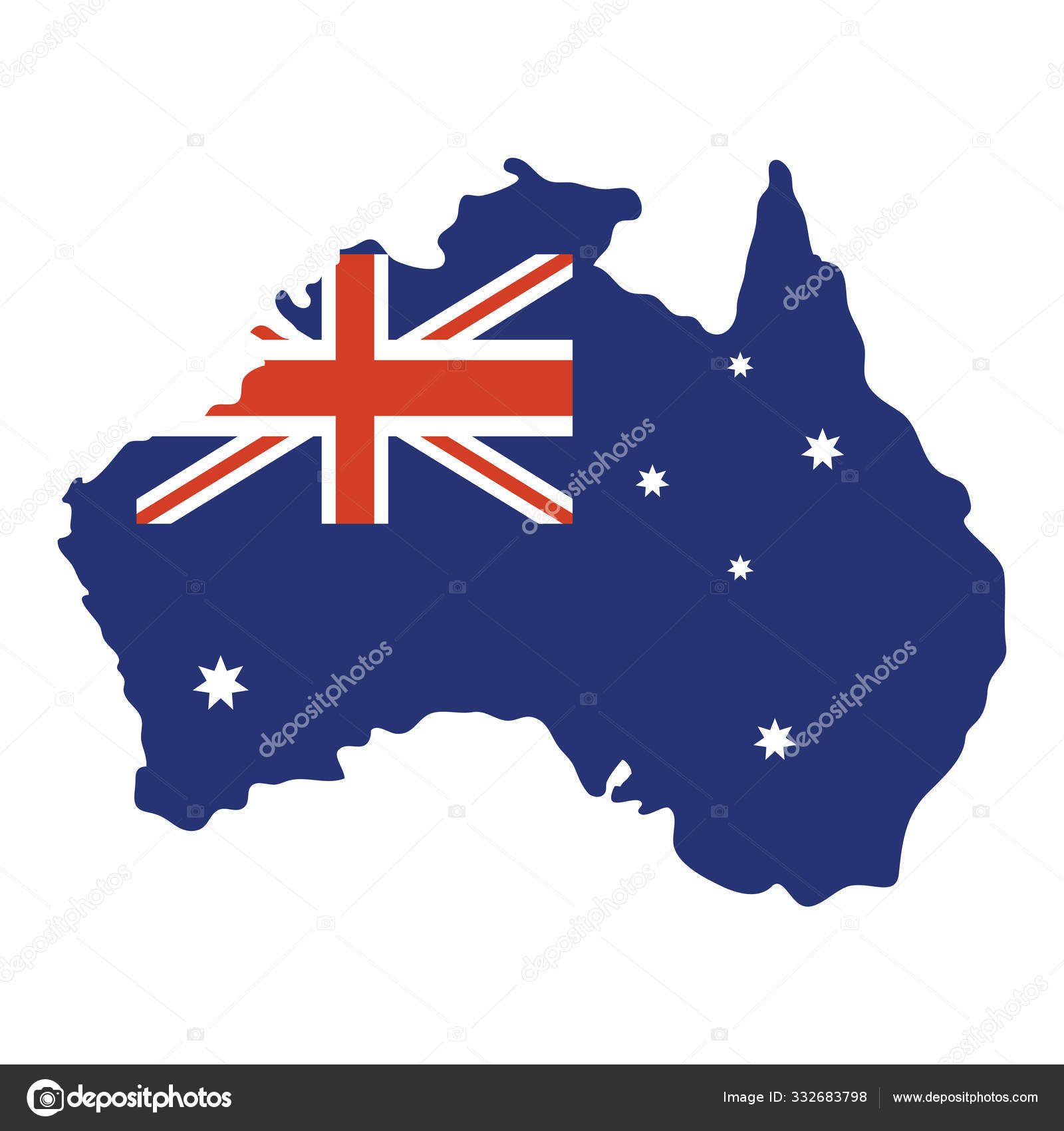 Australian country flag in map Stock Vector by ©yupiramos 332683798