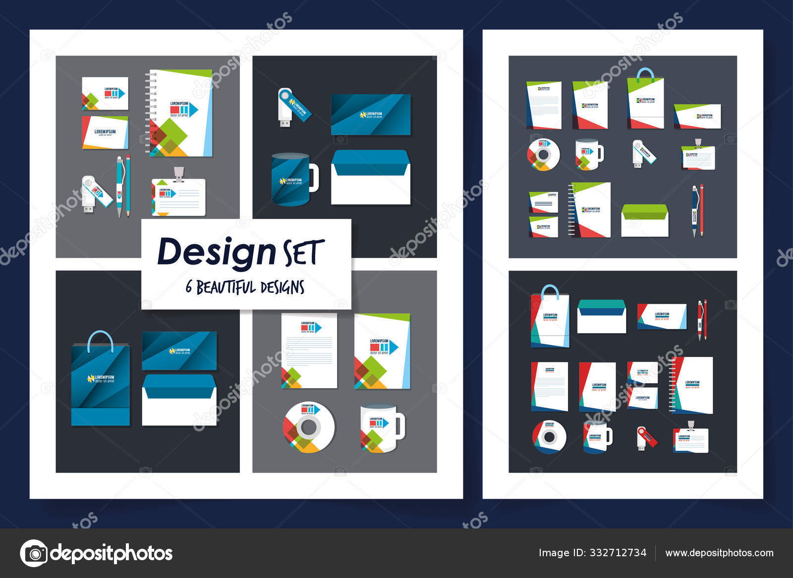 Six designs of corporate identity objects Stock Vector by ©yupiramos ...