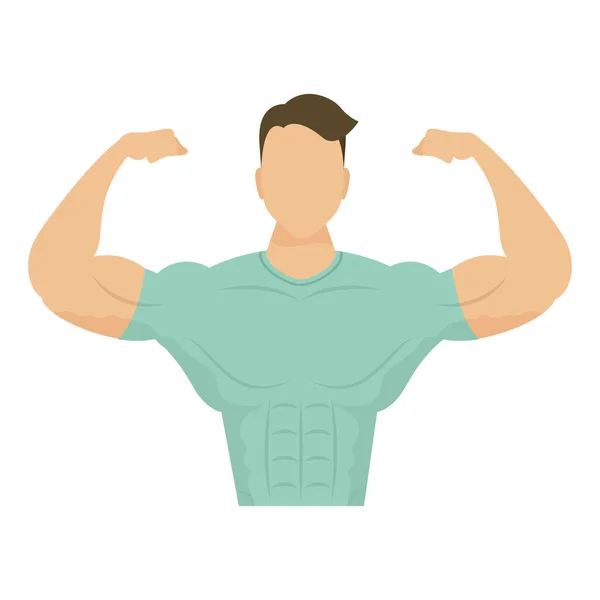 Strong Man Flexing Cartoon