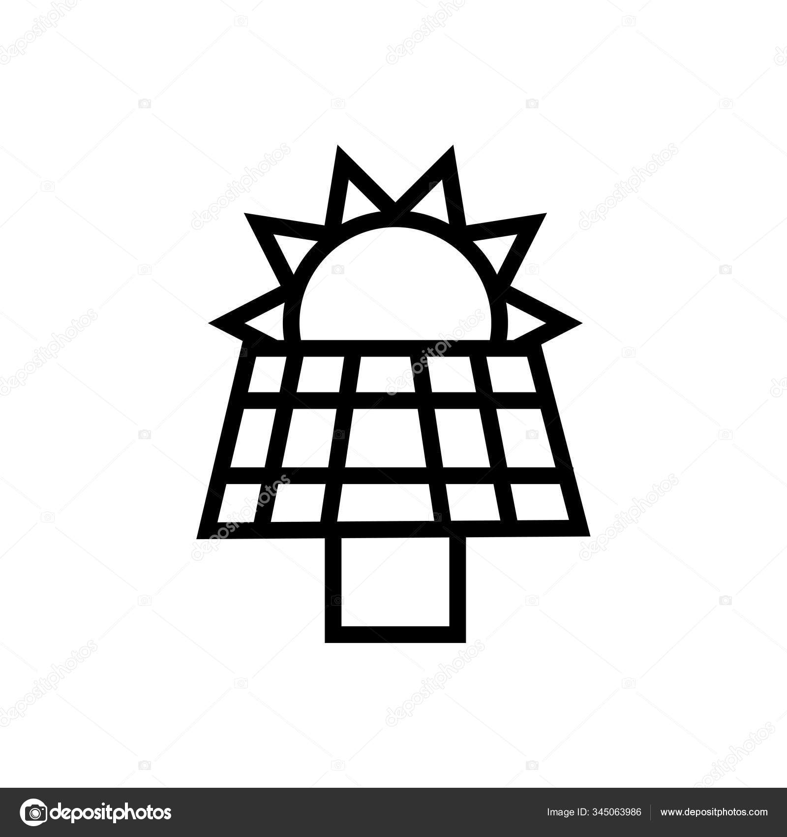 Solar panel with sun line style Stock Vector by ©yupiramos 345063986